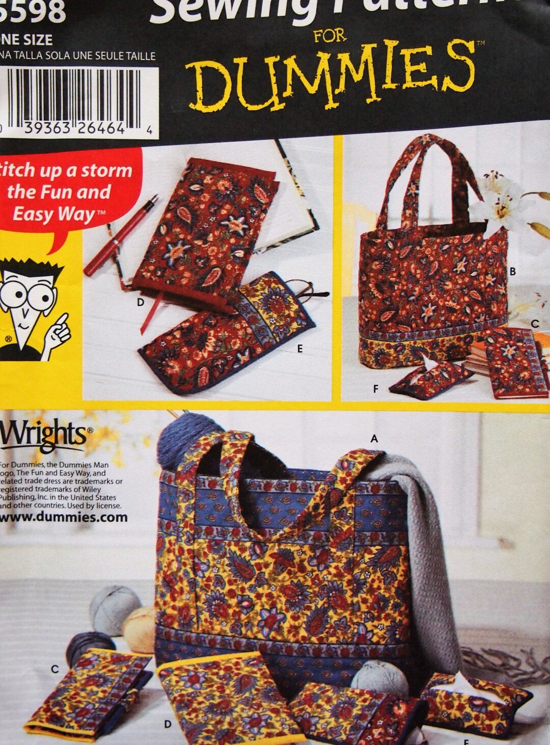Bags and Accessories Sewing Patterns for Dummies Simplicity 5598 Uncut ...