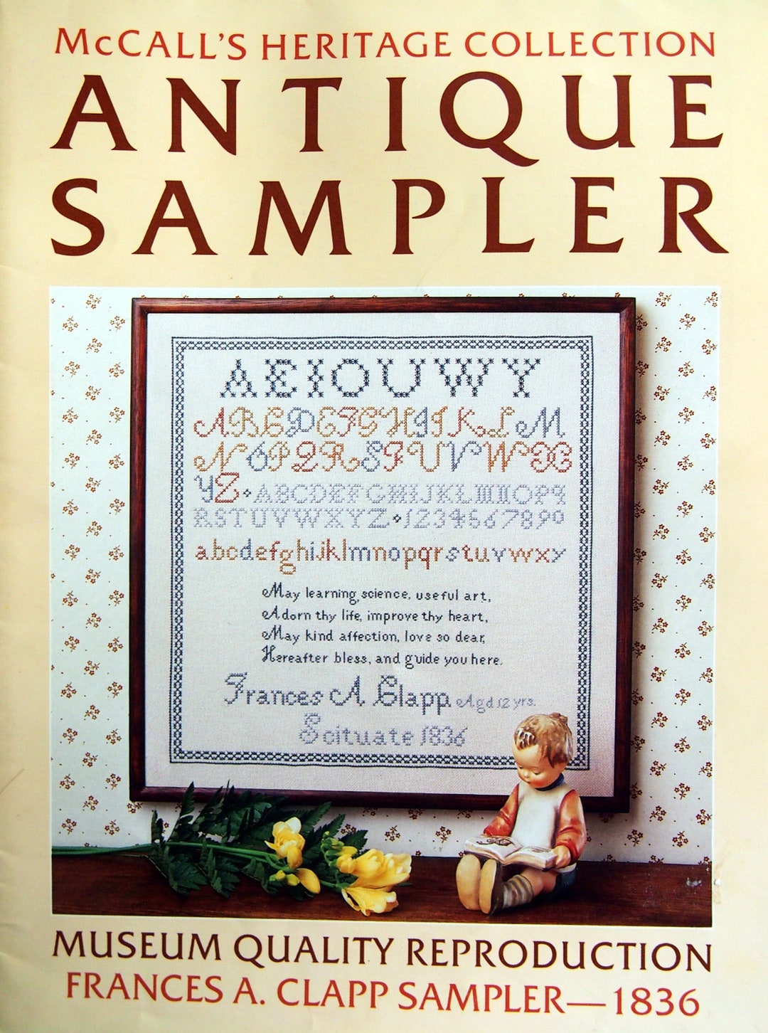 Frances A. Clapp Sampler - 1836 - Antique Sampler by Mccall's Heritage Collection Vintage Cross ...