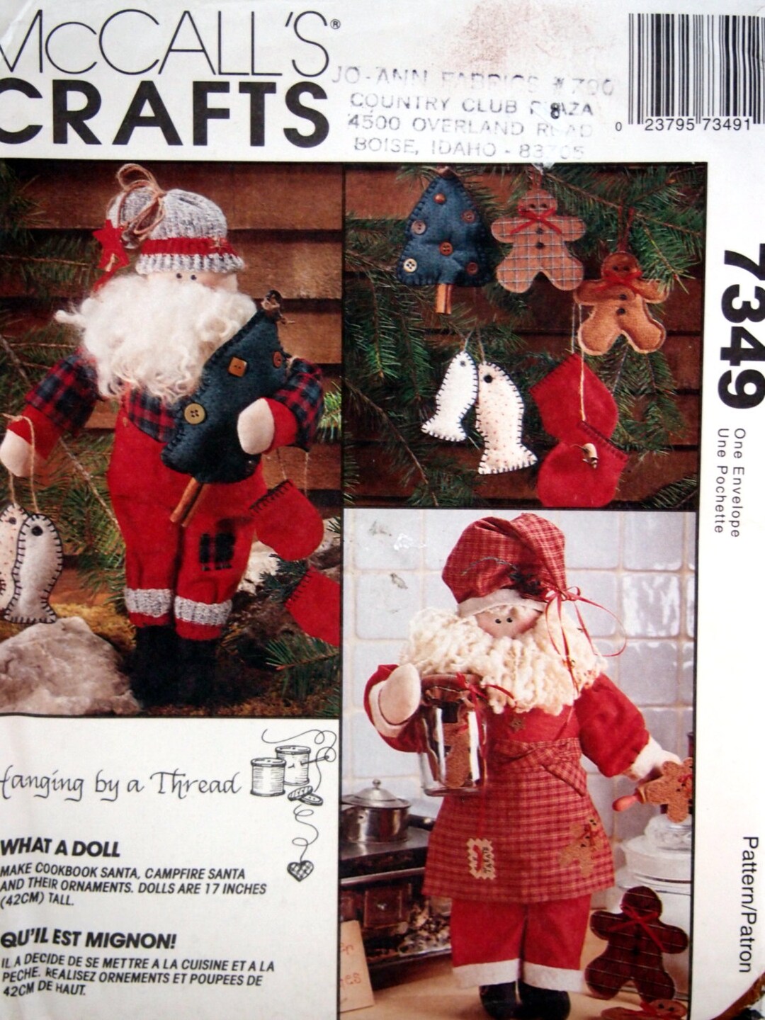 Cookbook Santa and Campfire Santa With Ornaments Mccall's Crafts 7349 ...