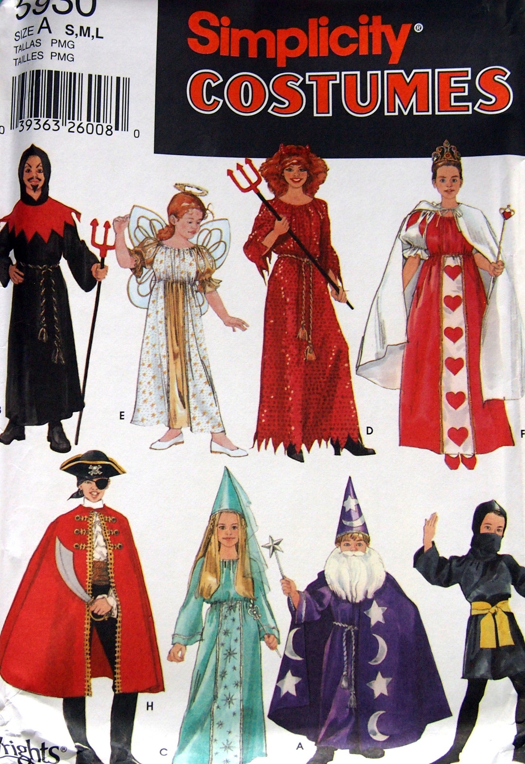 Child's, Girls' and Boys' Costumes Size S, M, L Simplicity Costumes ...