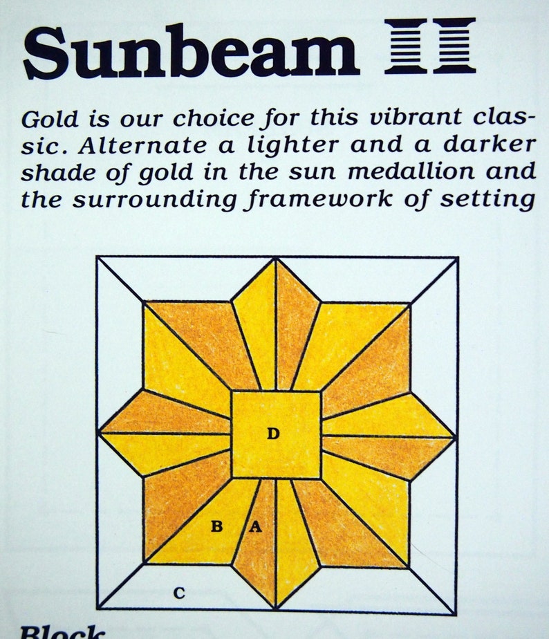 Sunbeam with Template by Spinning Spools Vintage Quilt | Etsy