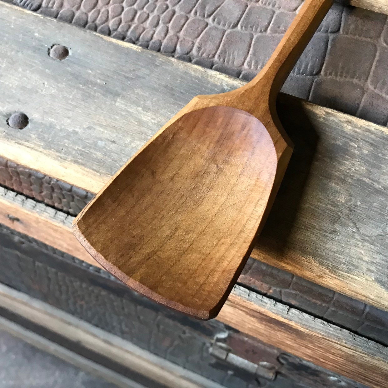 12 wok style spoon, wooden spoon, cooking spoon, serving spoon, made ...