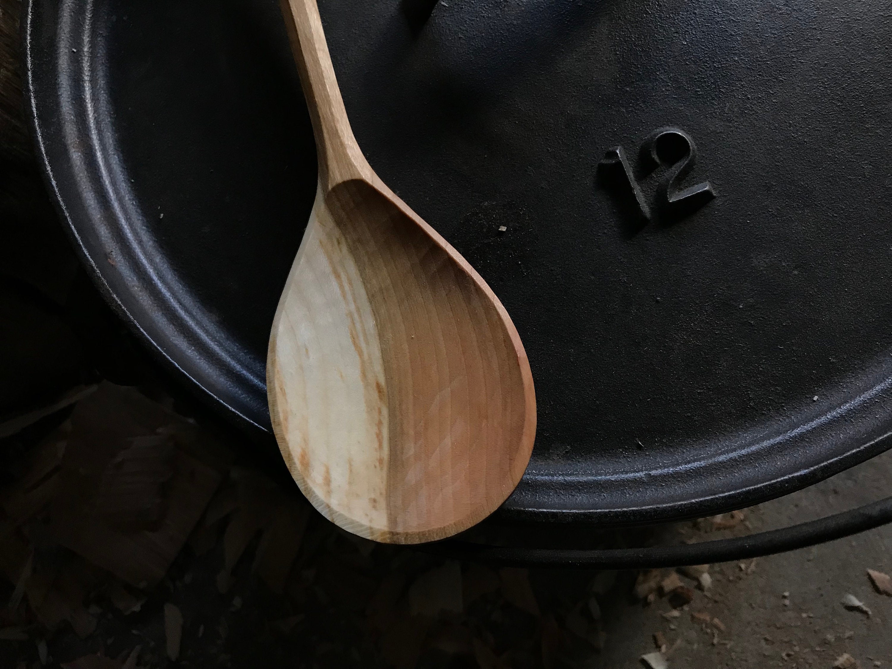 Large 14 cooking spoon, serving spoon, wooden spoon, hand carved wooden ...