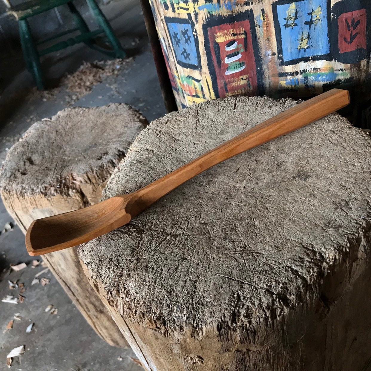 11 wok style spoon, wooden spoon, cooking spoon, serving spoon, made ...