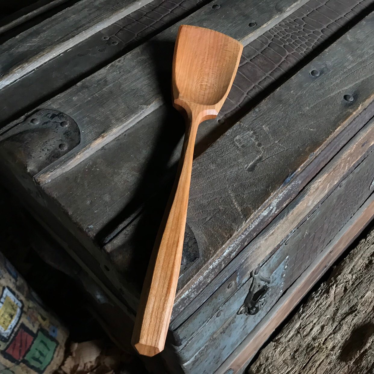 11 wok style spoon, wooden spoon, cooking spoon, serving spoon, made ...