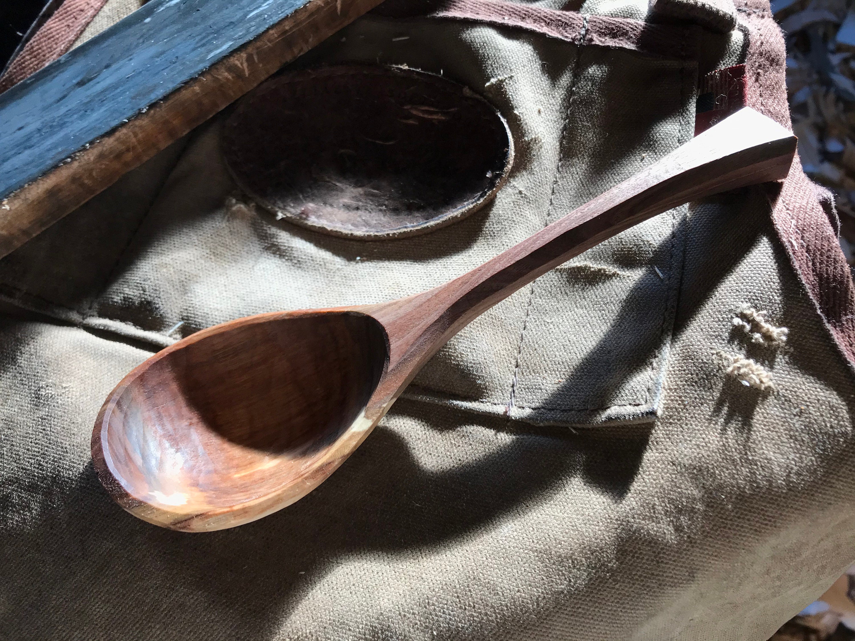 Scoop, kitchen scoop, dry goods scoop, hand carved by the large apprentice