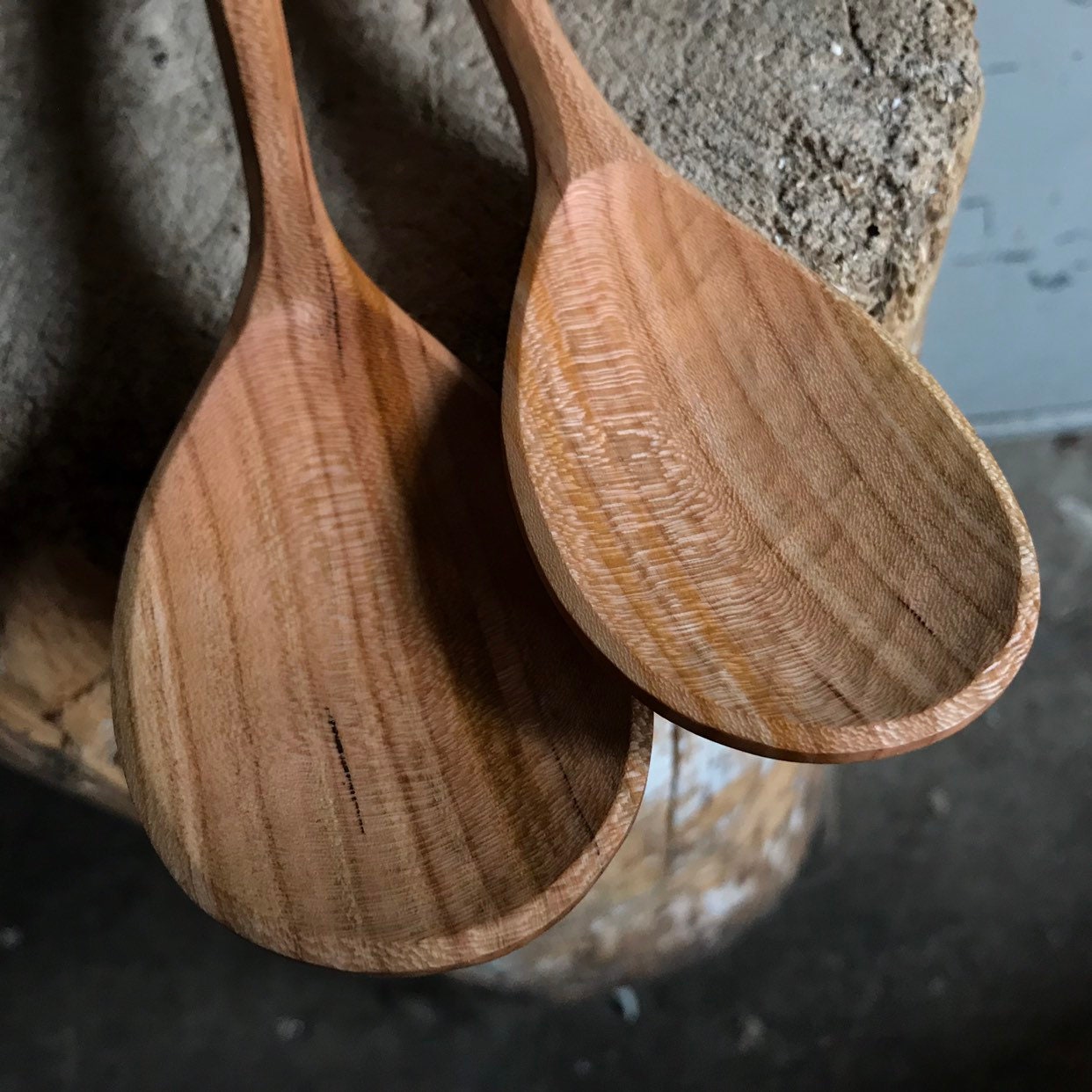 10 salad spoons, serving spoons, cooking spoons, hand carved wooden spoons