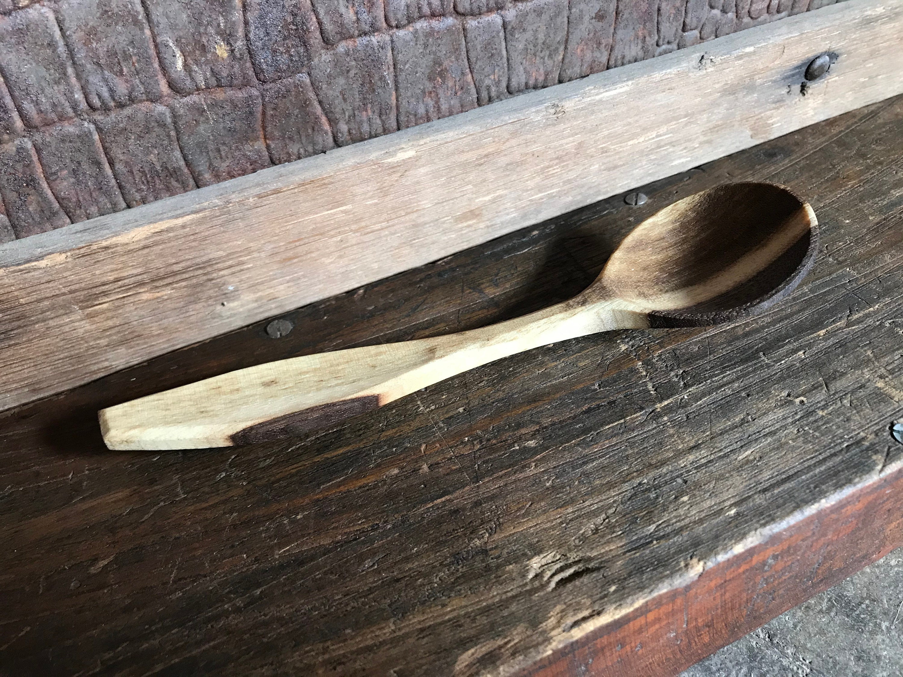 7” dinner spoon, table spoon, wooden spoon, serving spoon, hand carved ...