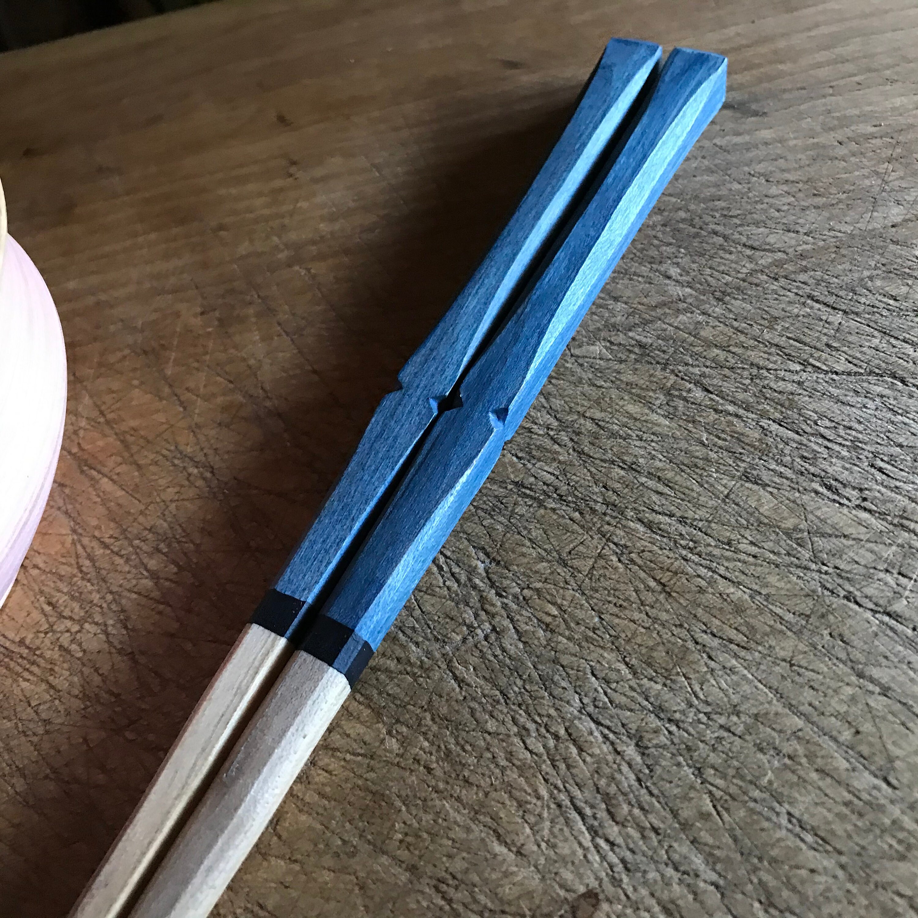 10 hand carved milk painted chopsticks