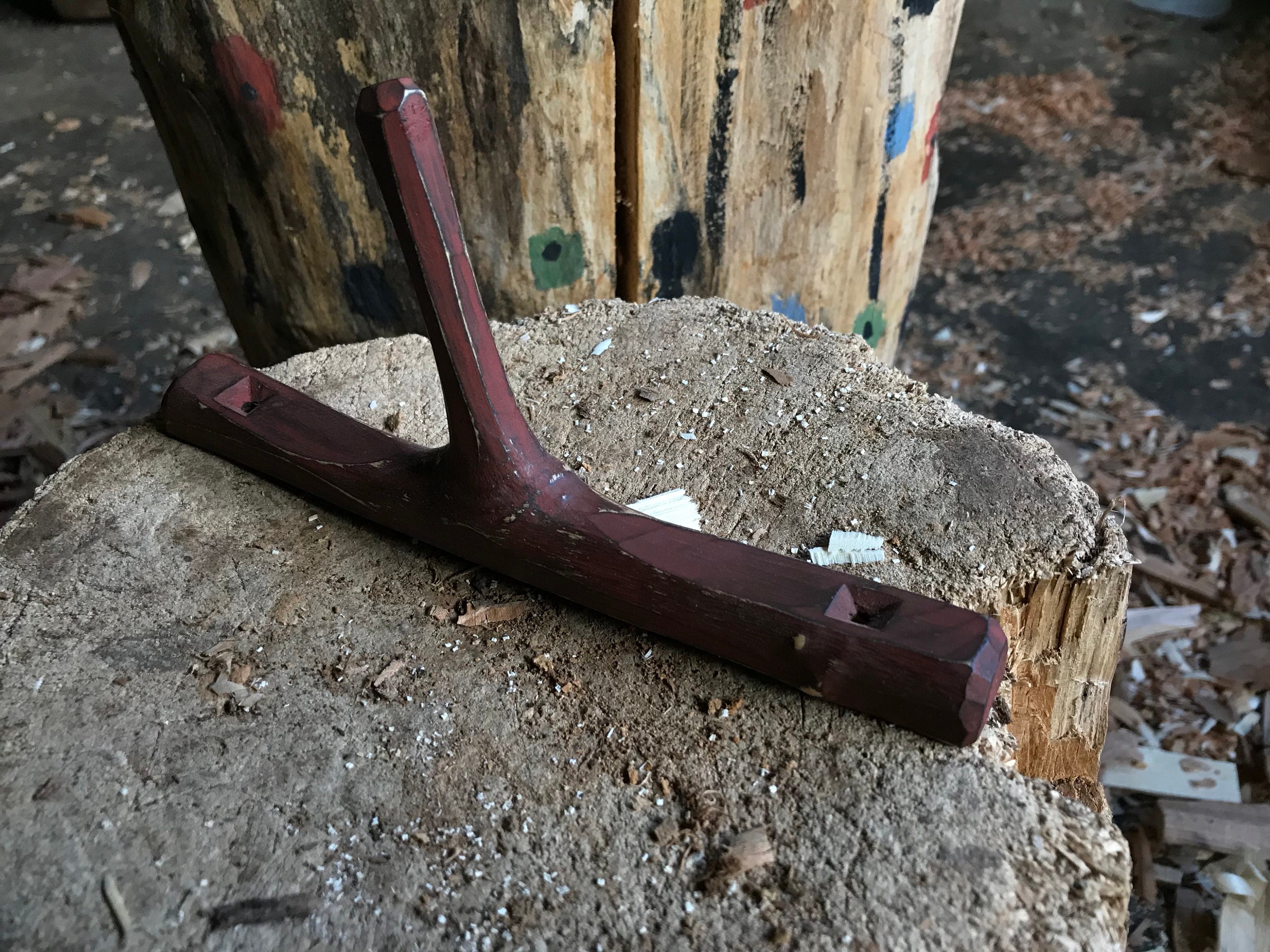 Hand carved primitive coat hook or hat hook