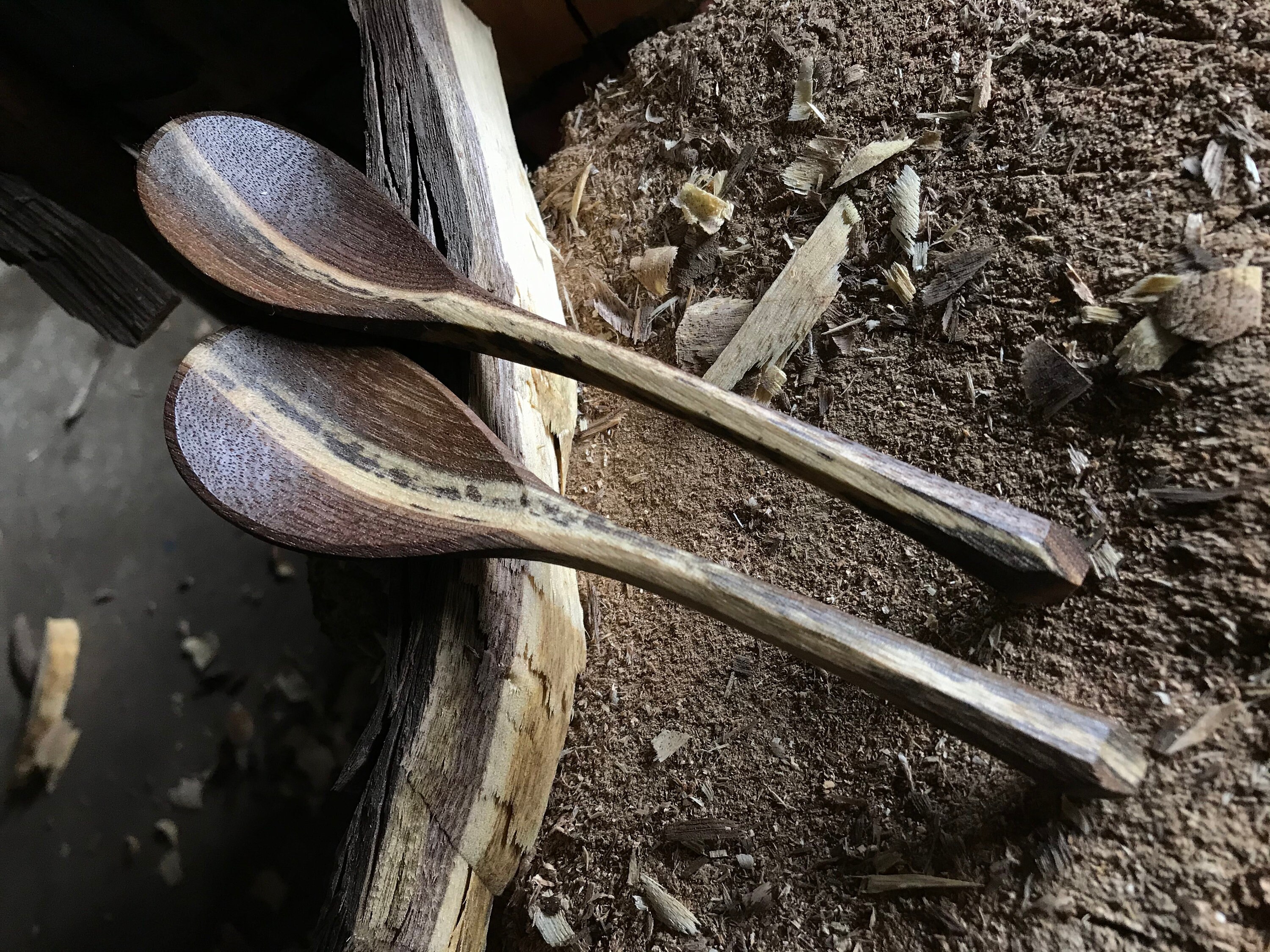 6” & 7” table spoons, wooden spoons, serving spoons, hand carved wooden ...