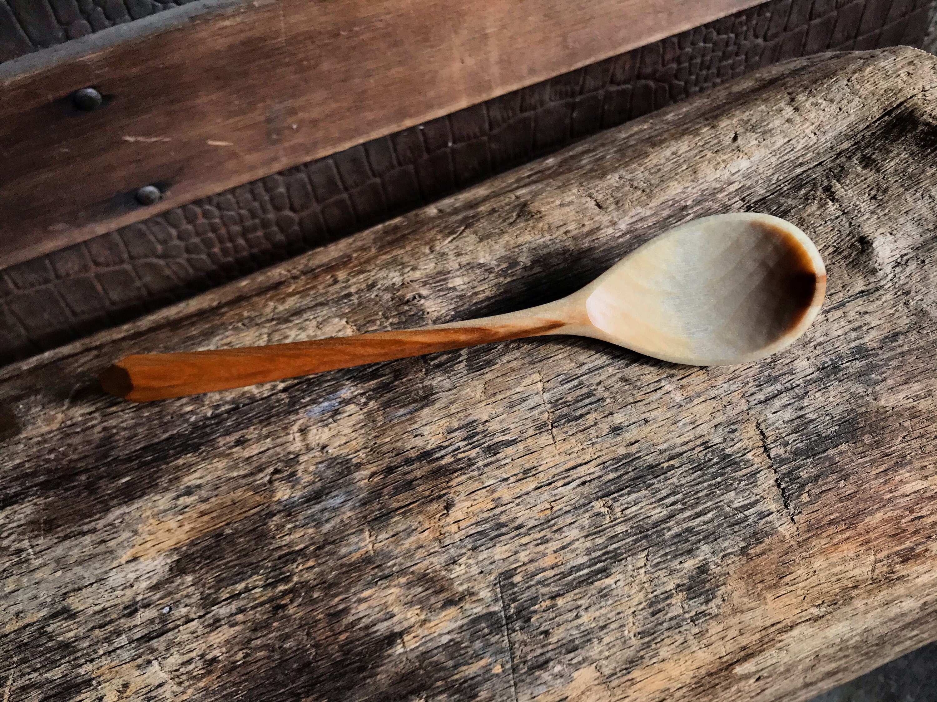 7” eating spoon, table spoon, wooden spoon, serving spoon, hand carved ...