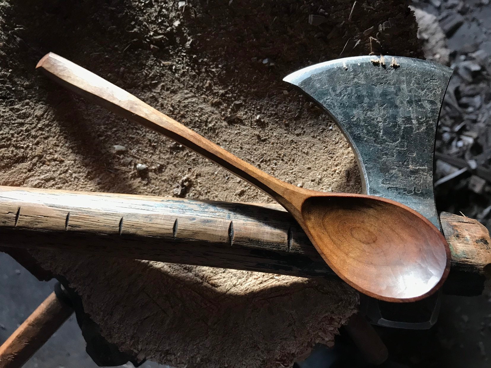 9 wooden spoon, light cooking spoon, eating spoon, all in one bushcraft ...
