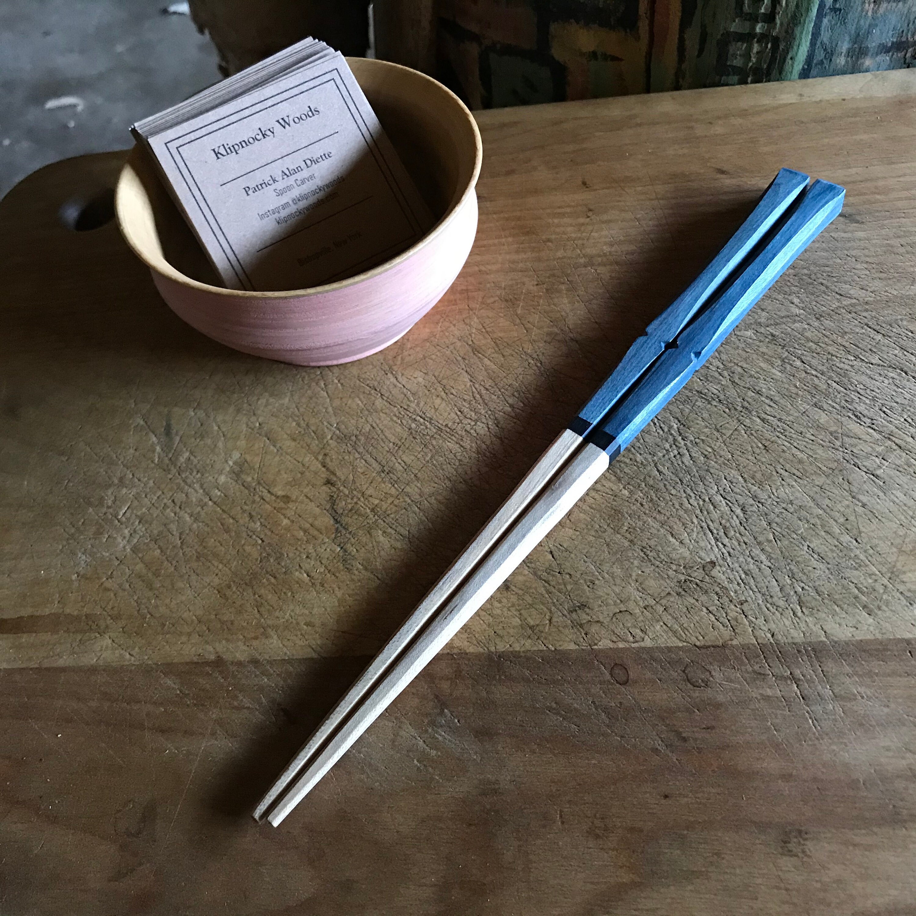 10 hand carved milk painted chopsticks