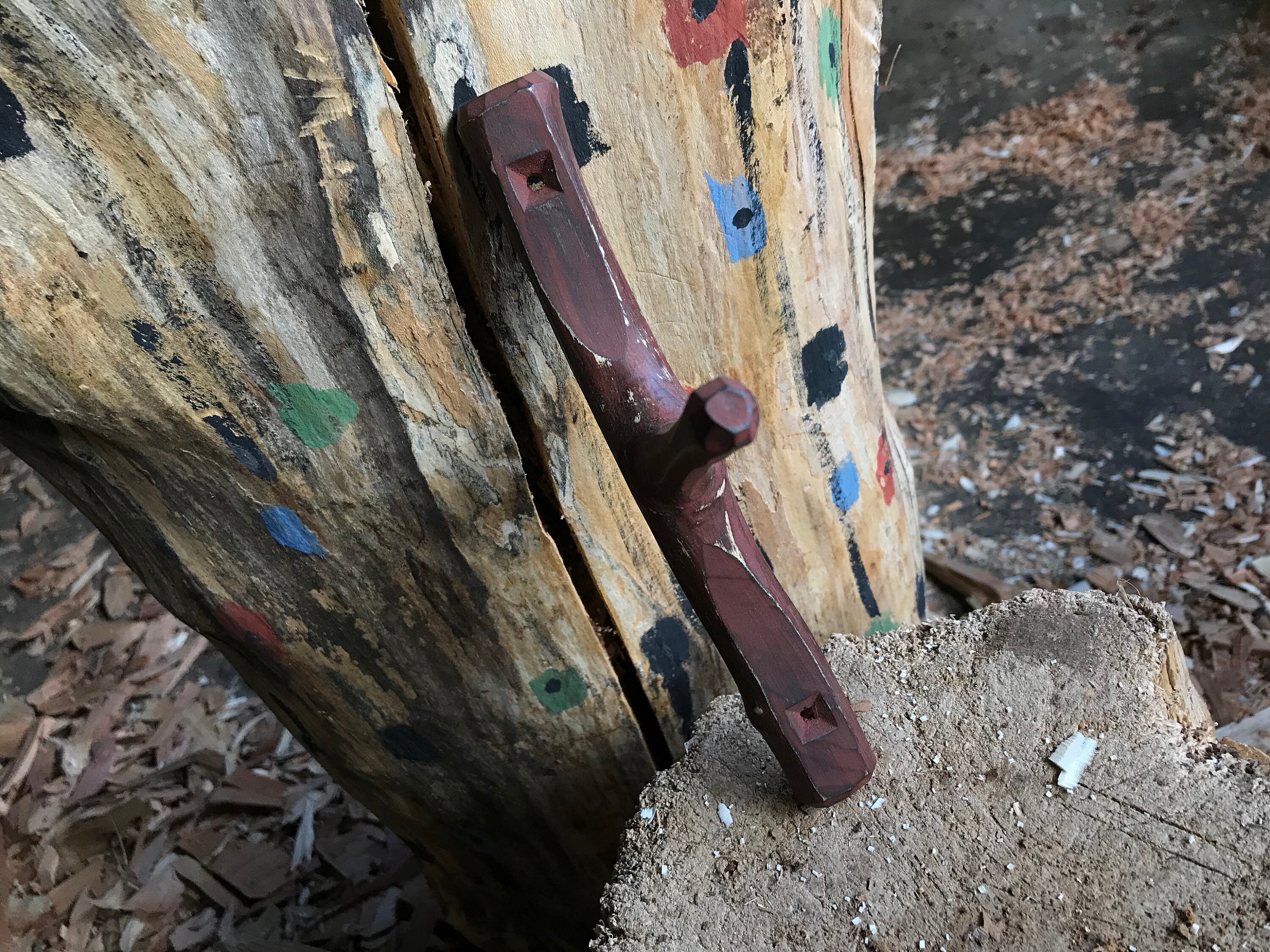 Hand carved primitive coat hook or hat hook