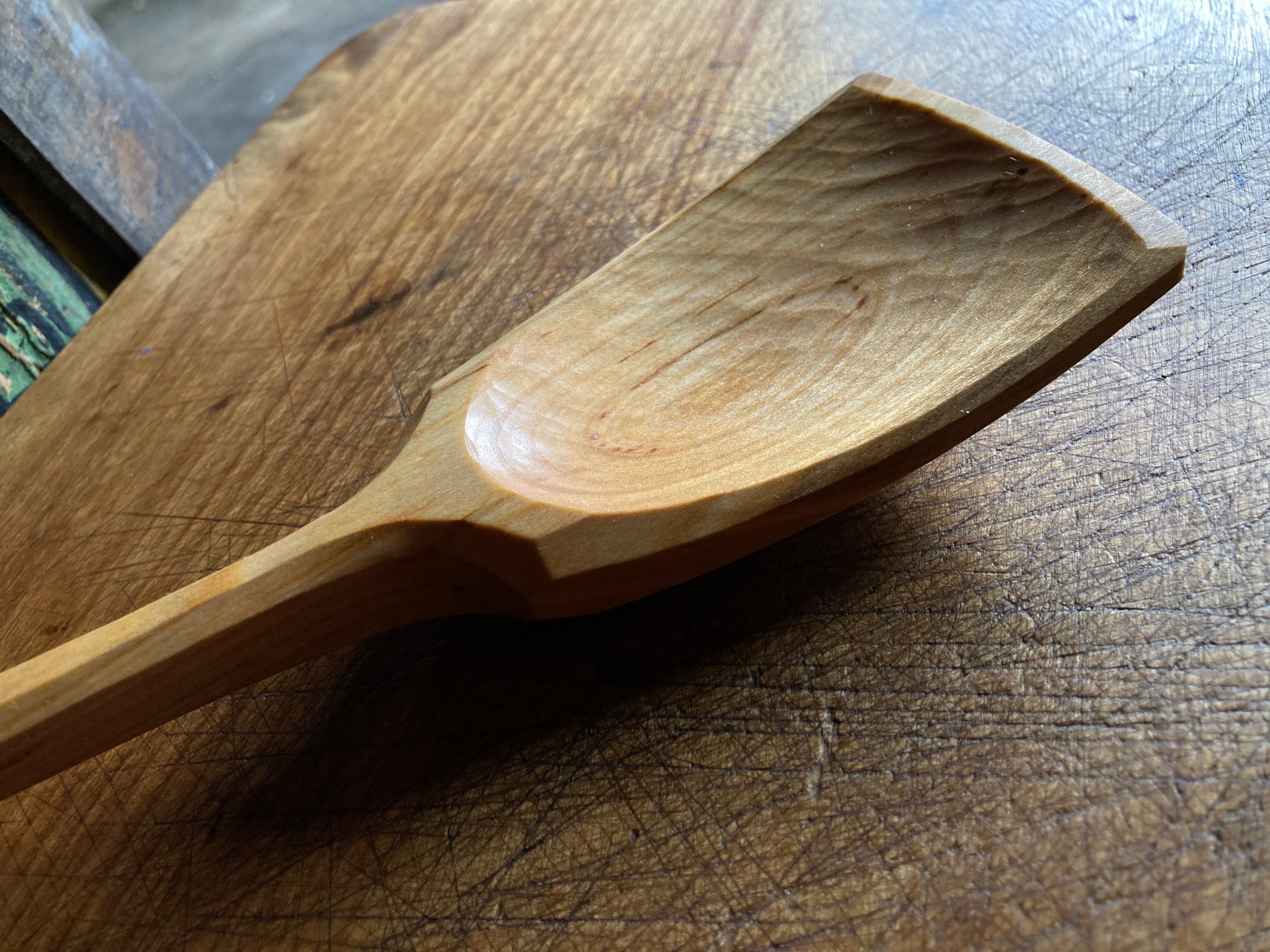 15” wok style spoon, wooden spoon, cooking spoon, serving spoon