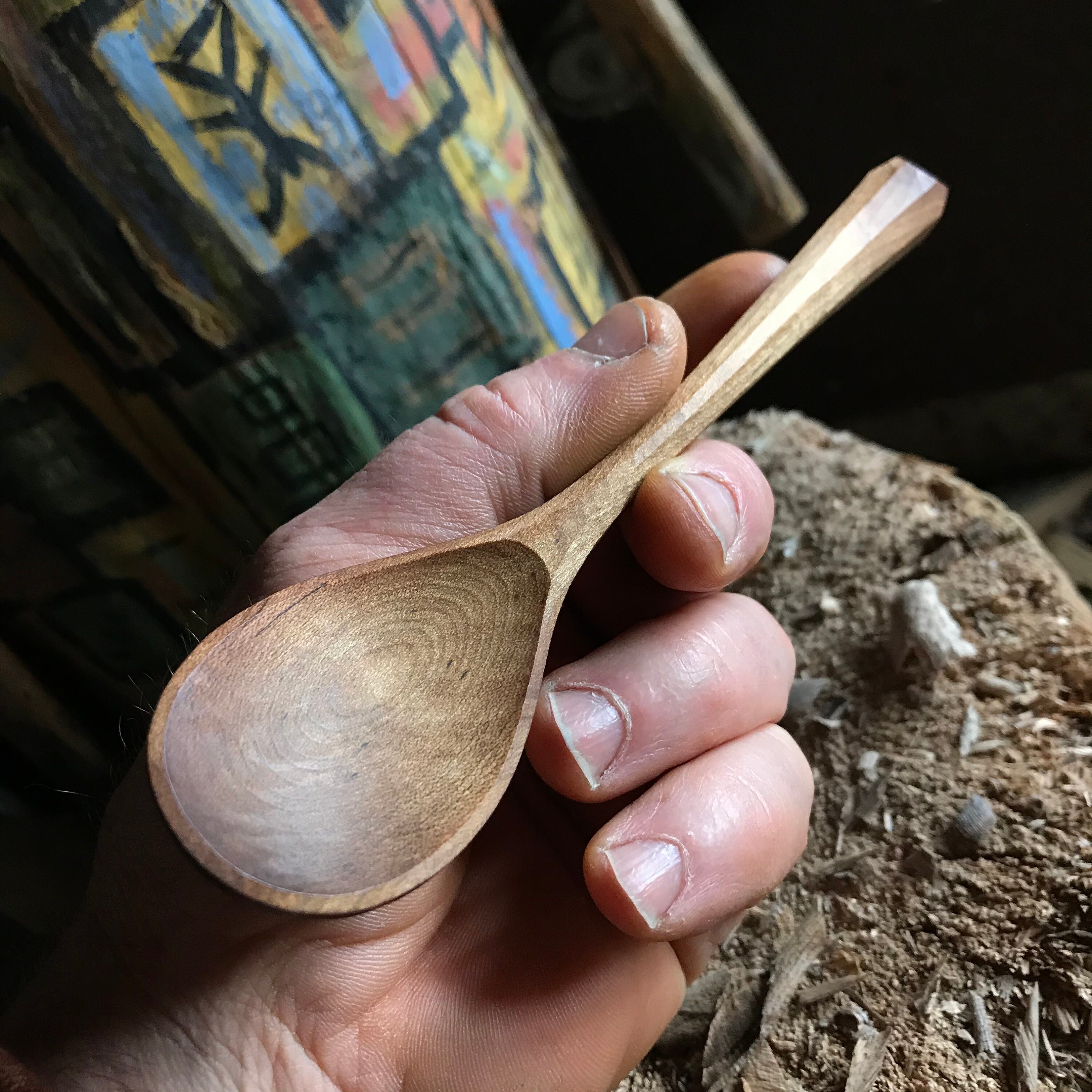 6 eating spoon, table spoon, wooden spoon, serving spoon, hand carved ...