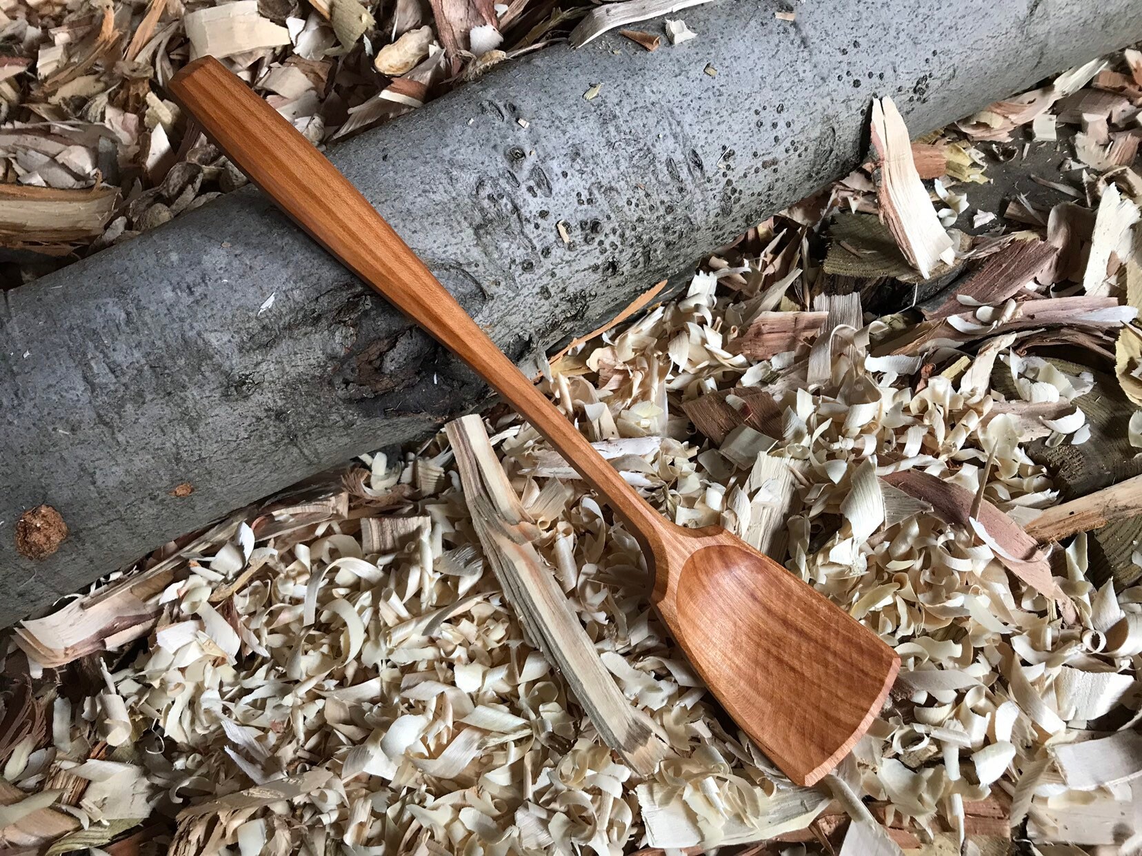 13 wok style spoon, wooden spoon, cooking spoon, serving spoon, made ...