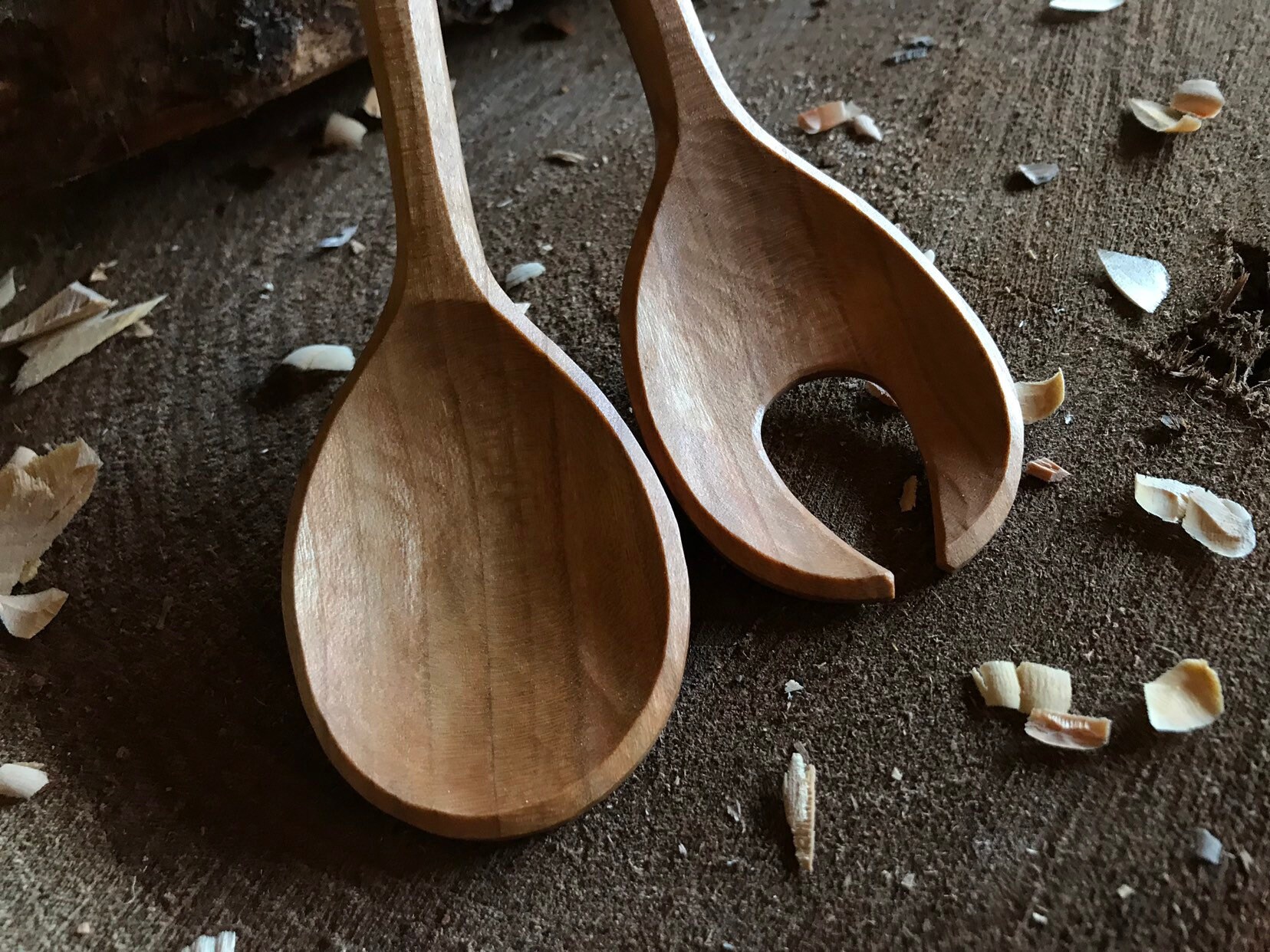 Salad spoons, salad servers, wooden spoons, serving spoons, 10 long ...