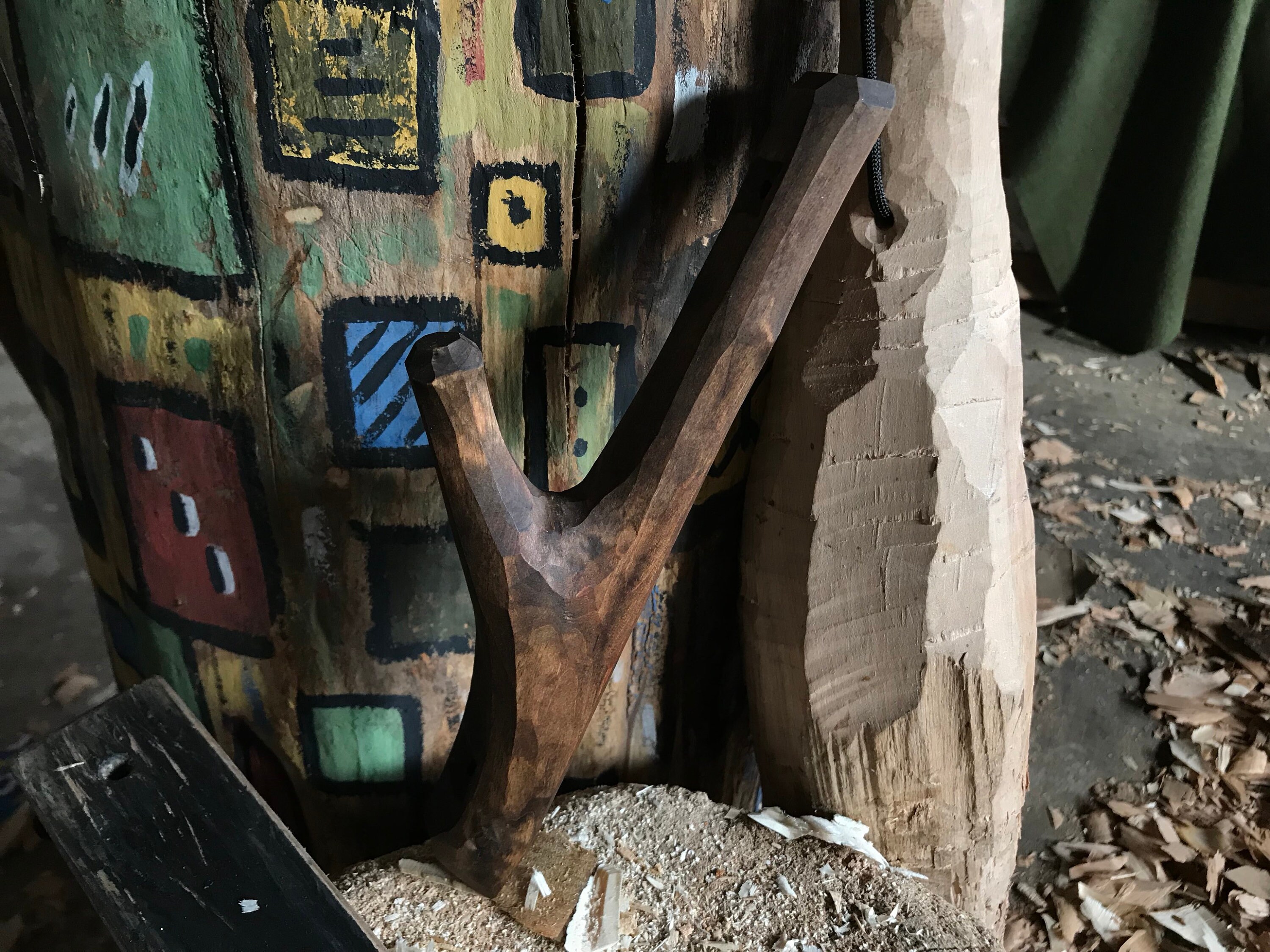 Hand carved primitive coat hook or hat hook