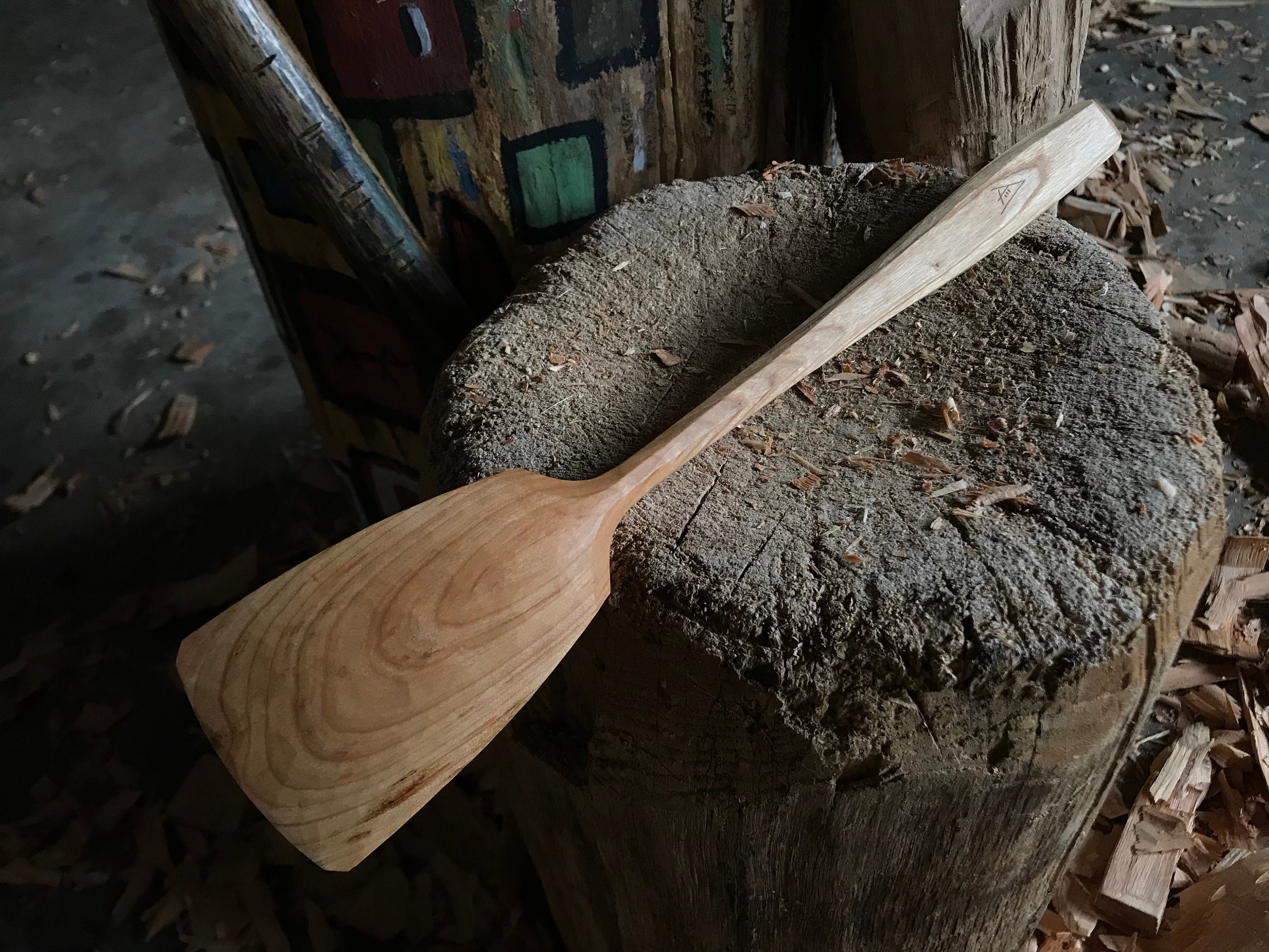 13 wok style spoon, cooking spoon, serving spoon, hand carved wooden spoon