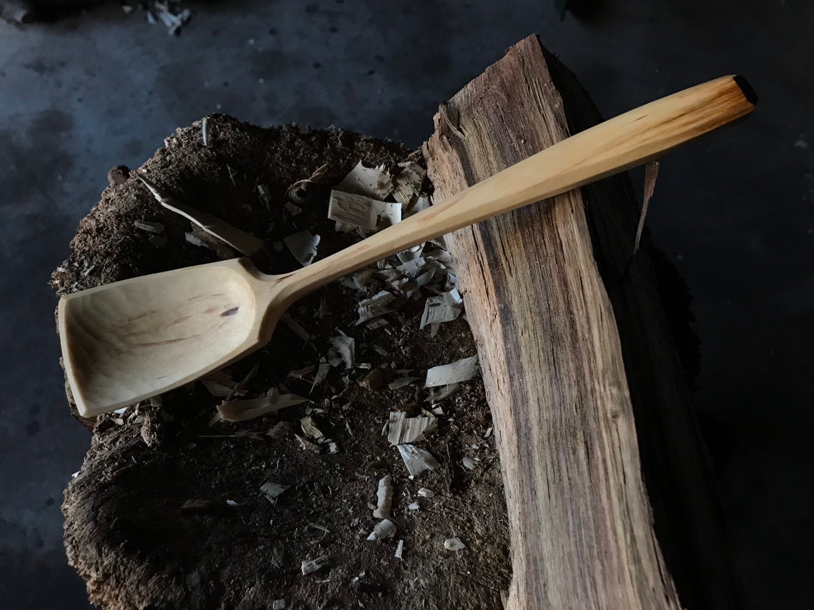 11 wok style spoon, wooden spoon, cooking spoon, serving spoon, made ...