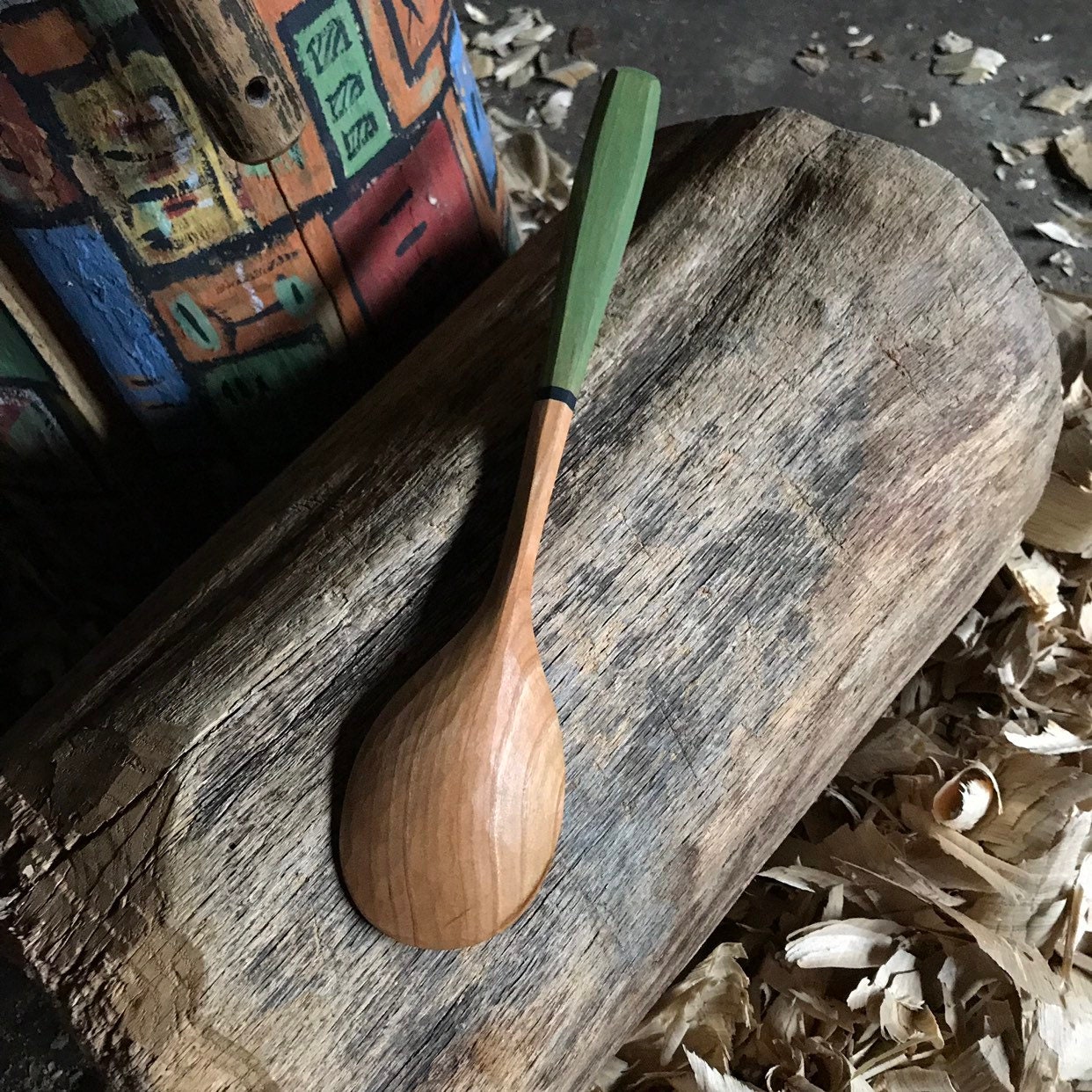 12 serving spoon, shallow ladle, cooking spoon, wooden spoon