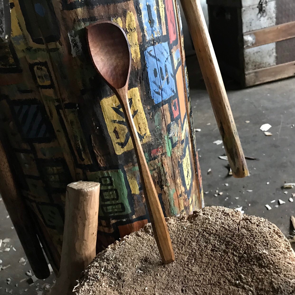 9 wooden spoon, light cooking spoon, eating spoon, all in one bushcraft ...