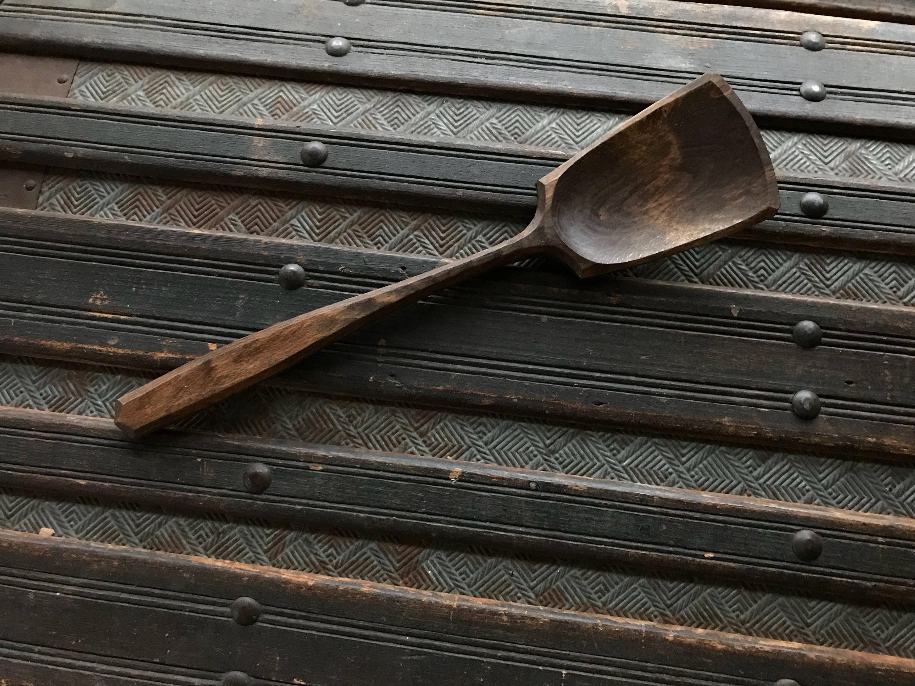 11 wok style spoon, wooden spoon, cooking spoon, serving spoon, made ...