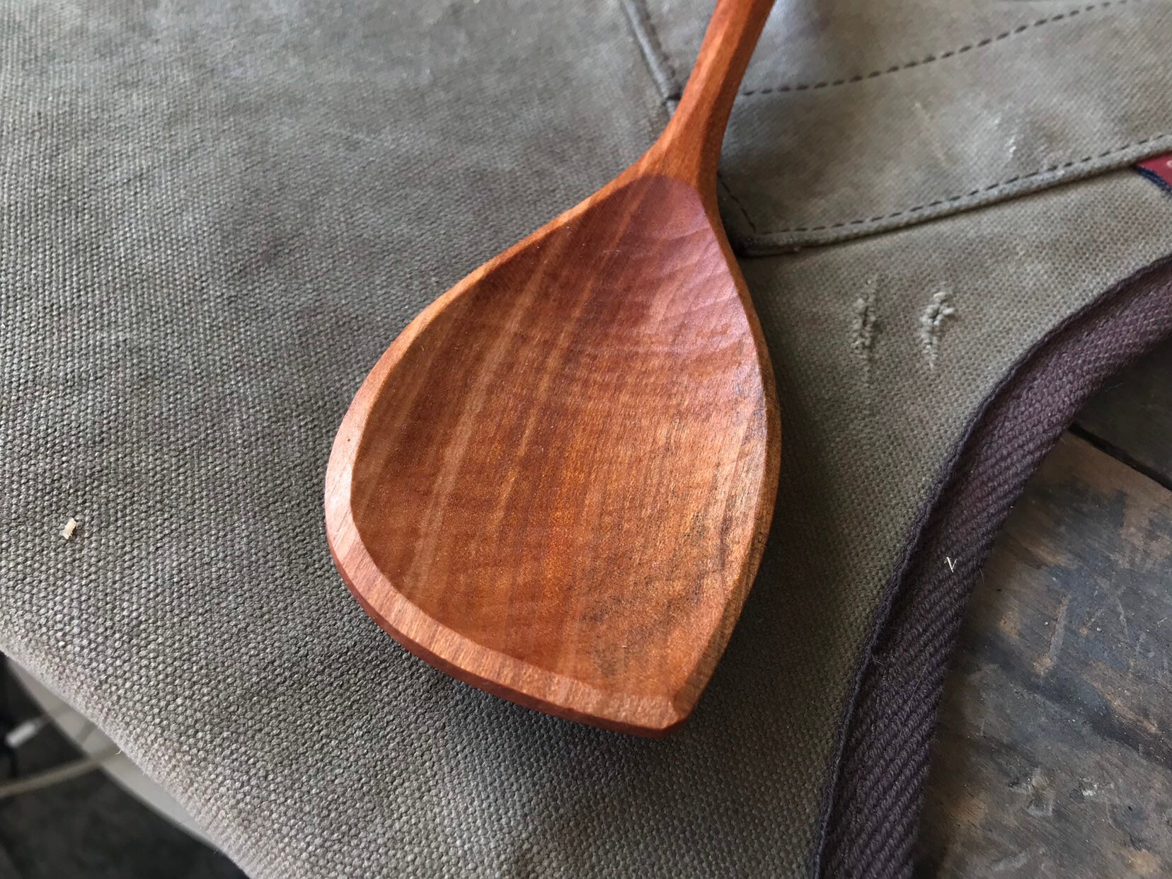 11cooking spoon, serving spoon, left handed, hand carved wooden spoon