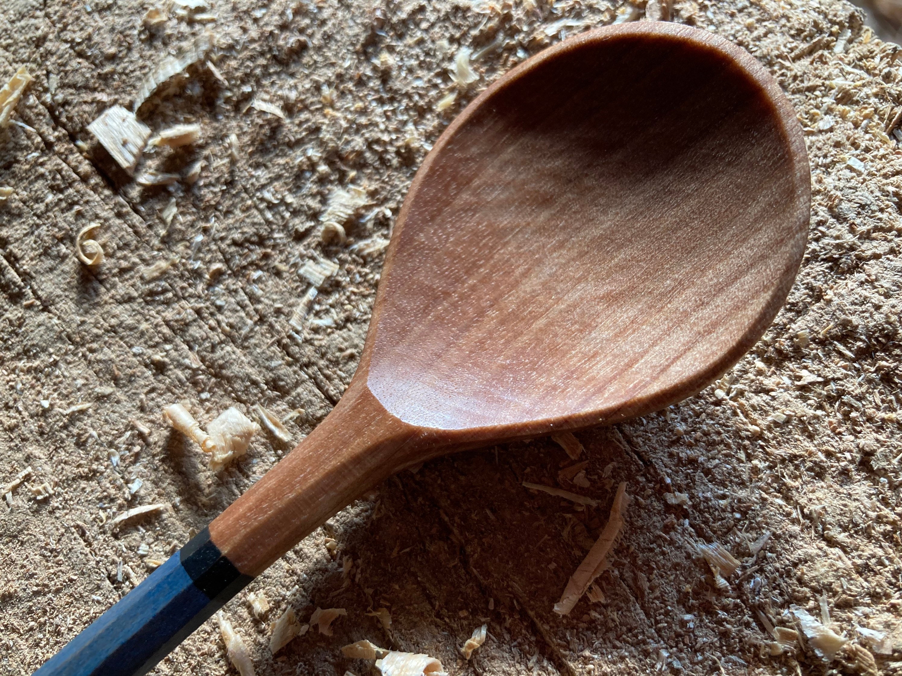6” eating spoon, table spoon, wooden spoon, serving spoon, hand carved ...