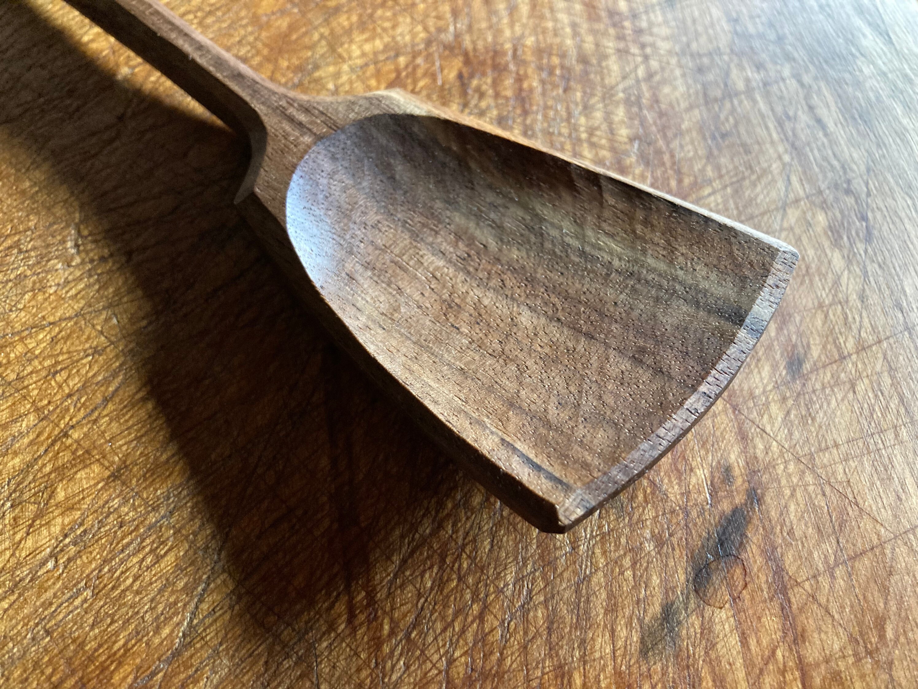 11” wok style spoon, wooden spoon, cooking spoon, serving spoon, made ...
