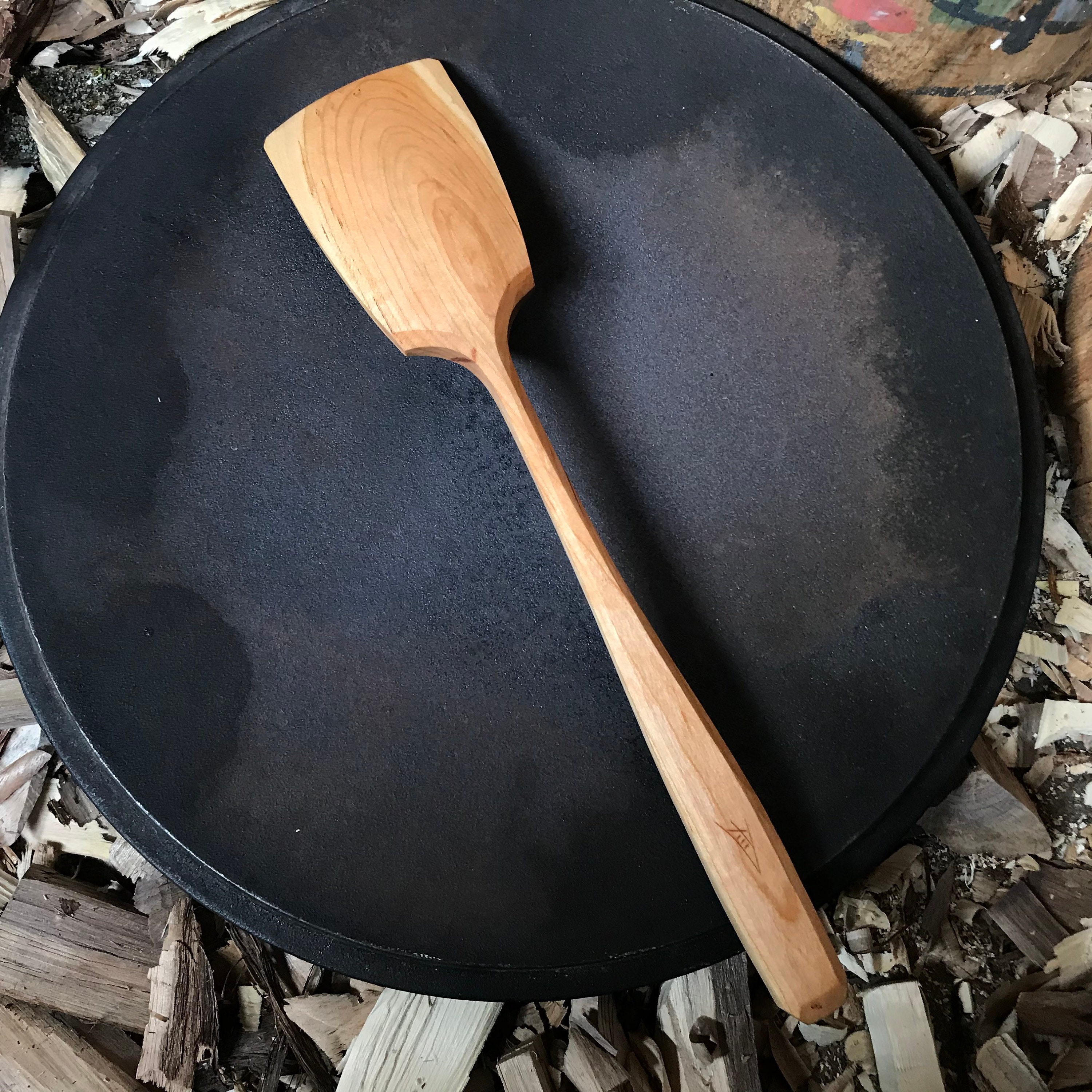 12 wok style spoon, wooden spoon, cooking spoon, serving spoon, made ...