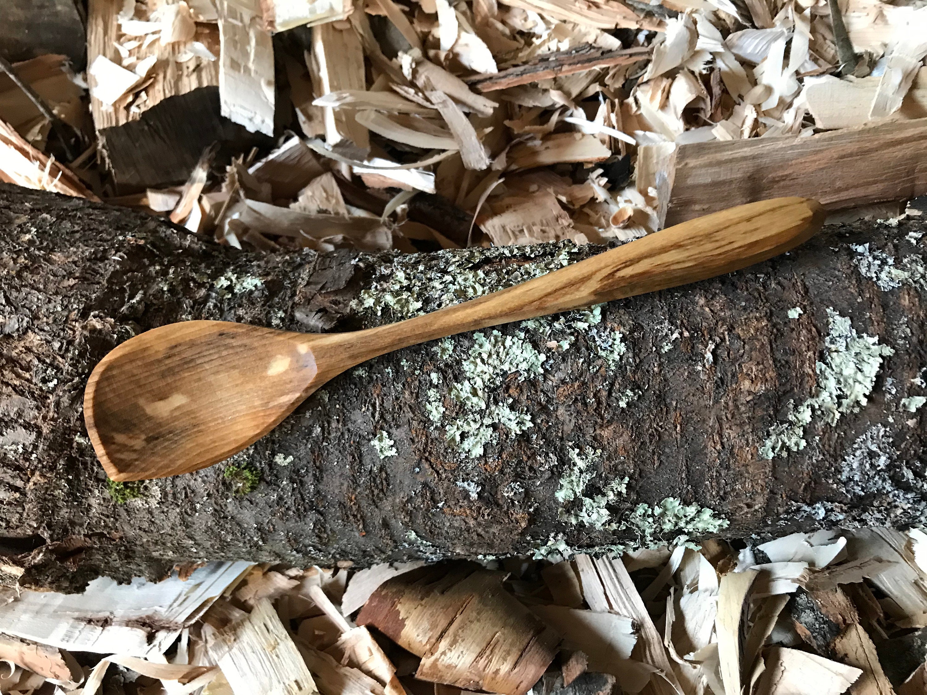 11cooking spoon, serving spoon, left handed, hand carved wooden spoon