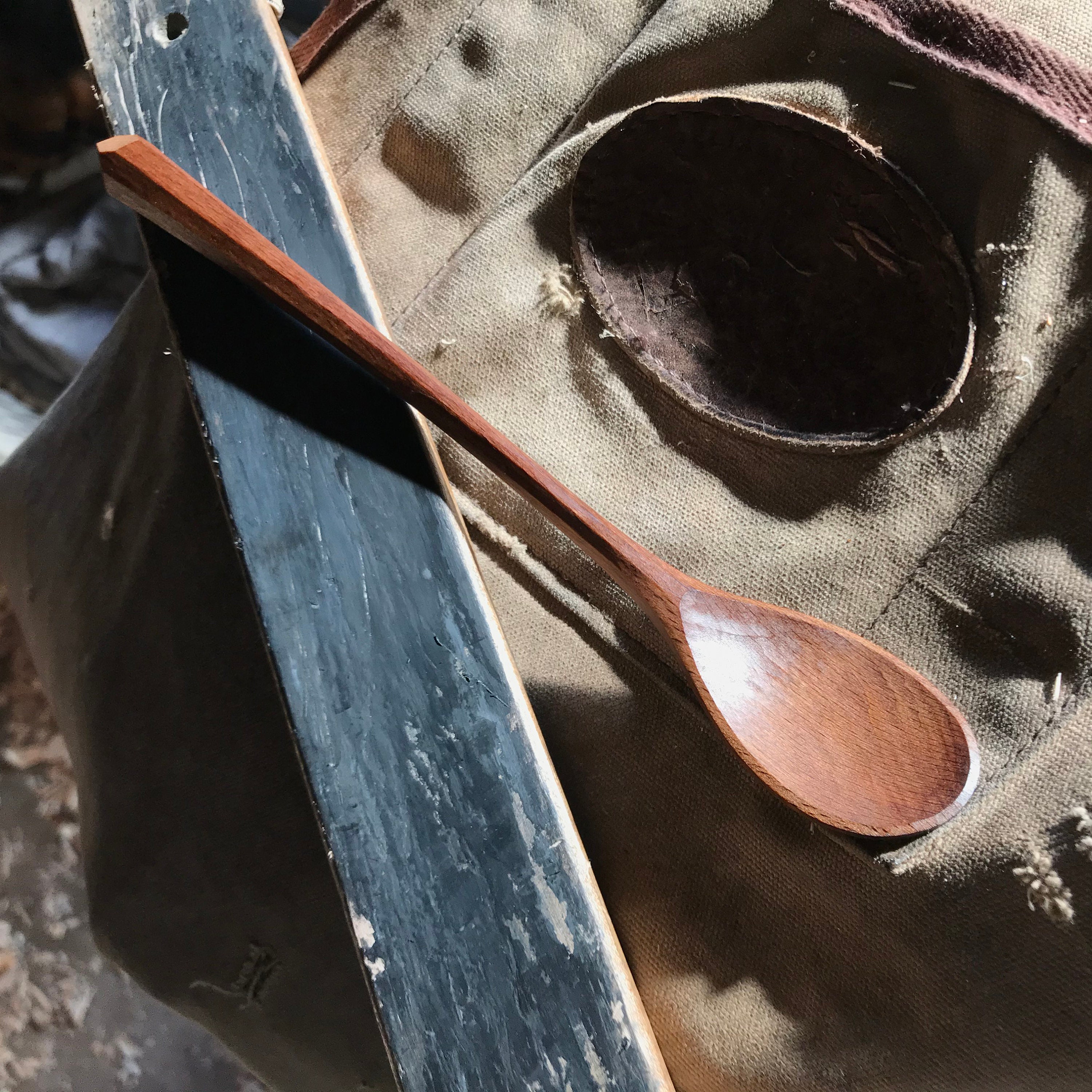 9 wooden spoon, light cooking spoon, eating spoon, all in one bushcraft ...