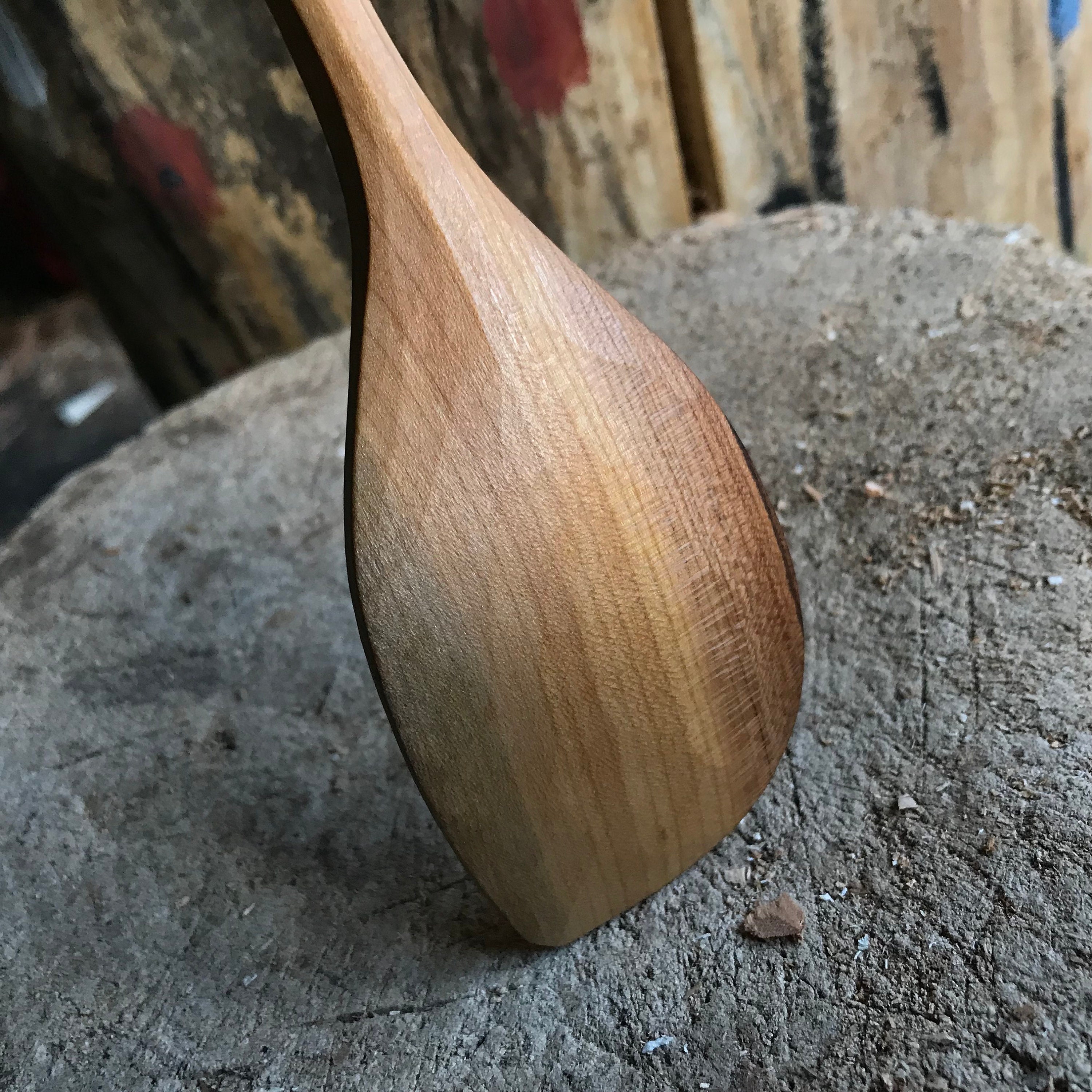 11cooking spoon, serving spoon, left handed, hand carved wooden spoon