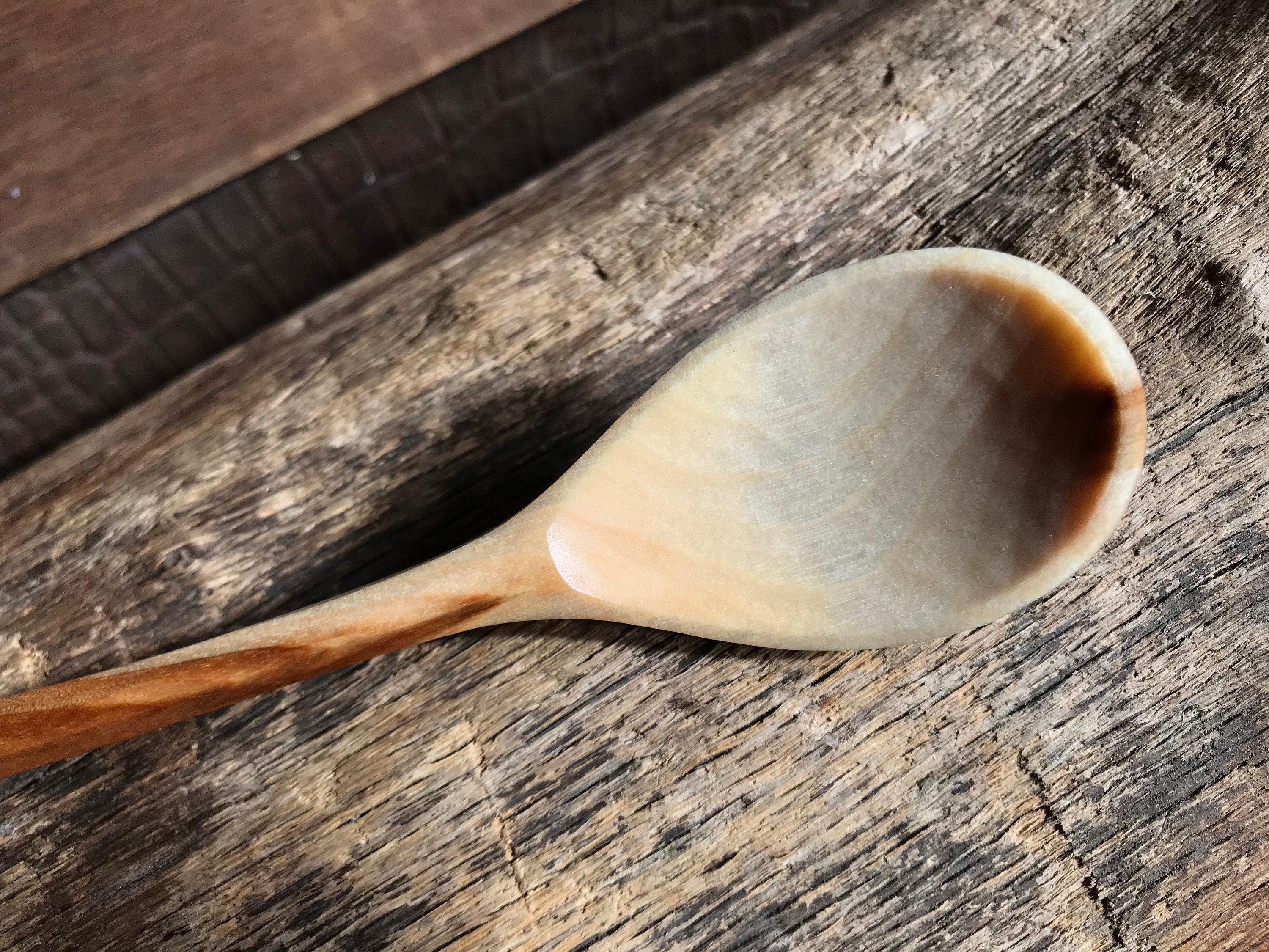 7” eating spoon, table spoon, wooden spoon, serving spoon, hand carved ...
