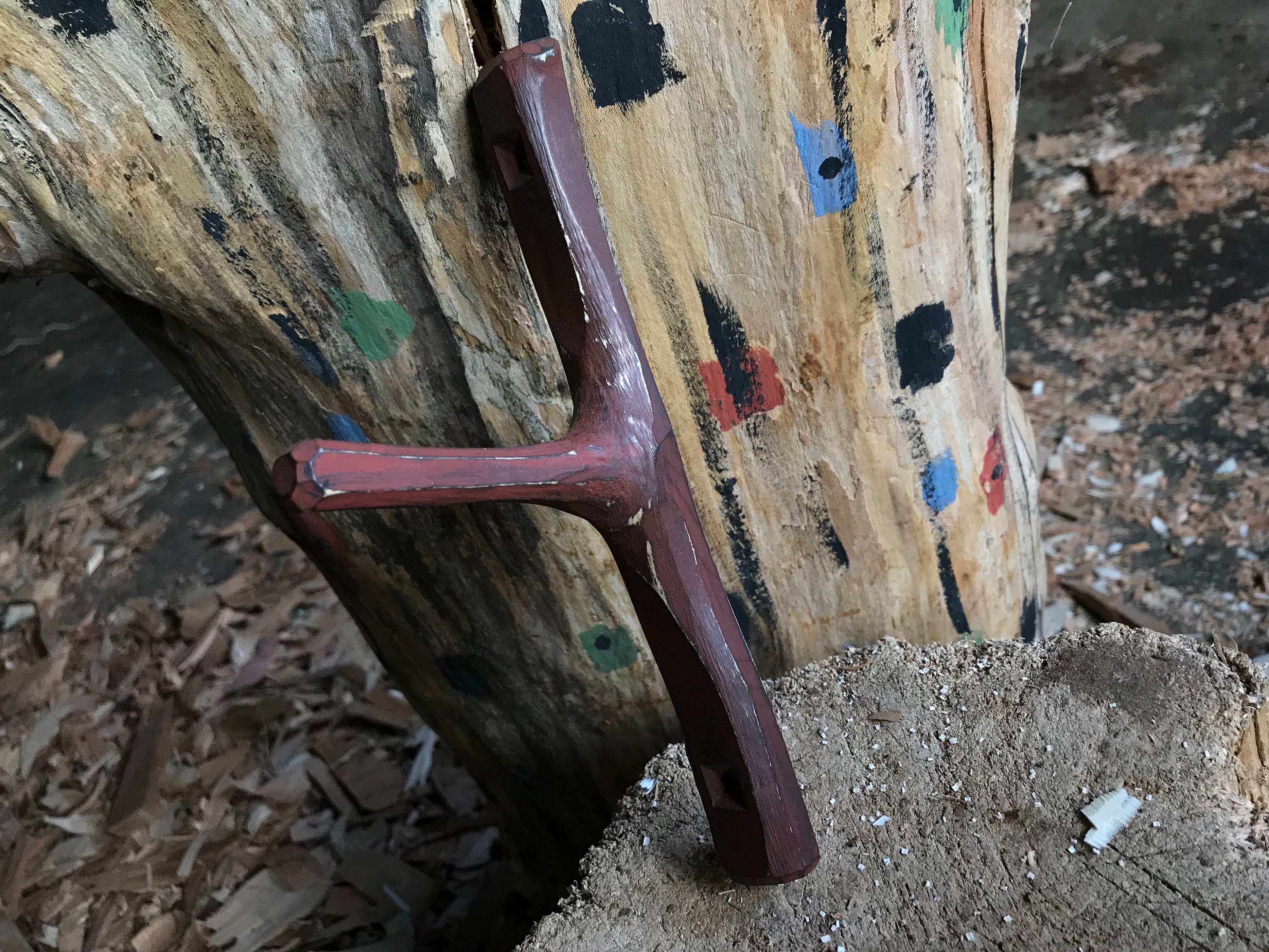Hand carved primitive coat hook or hat hook