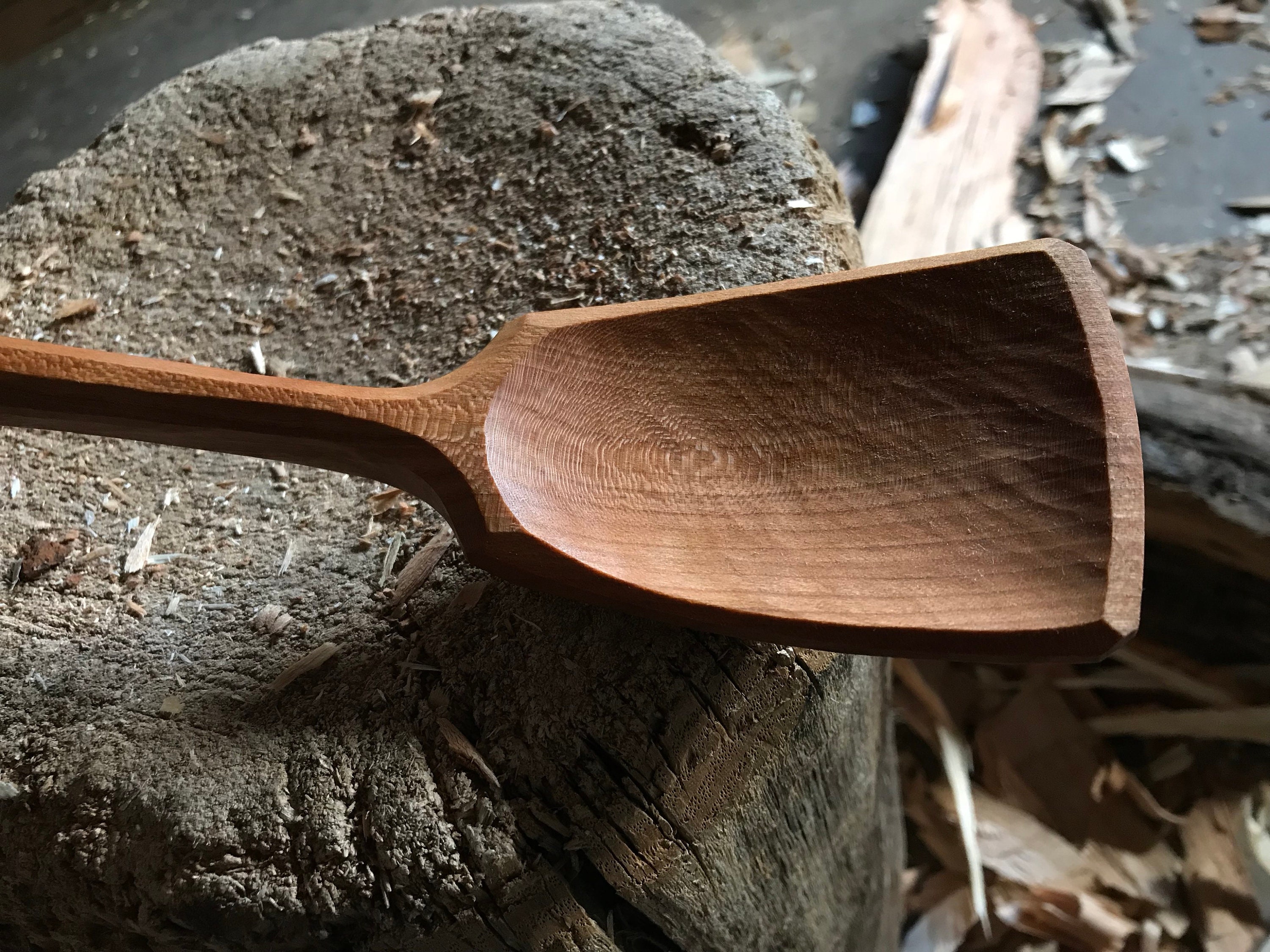 12 wok style spoon, wooden spoon, cooking spoon, serving spoon, made ...