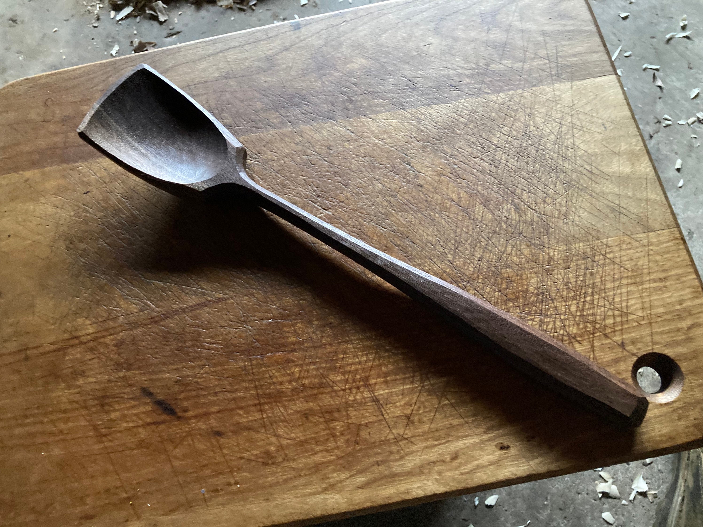 12 wok style spoon, wooden spoon, cooking spoon, serving spoon, made ...