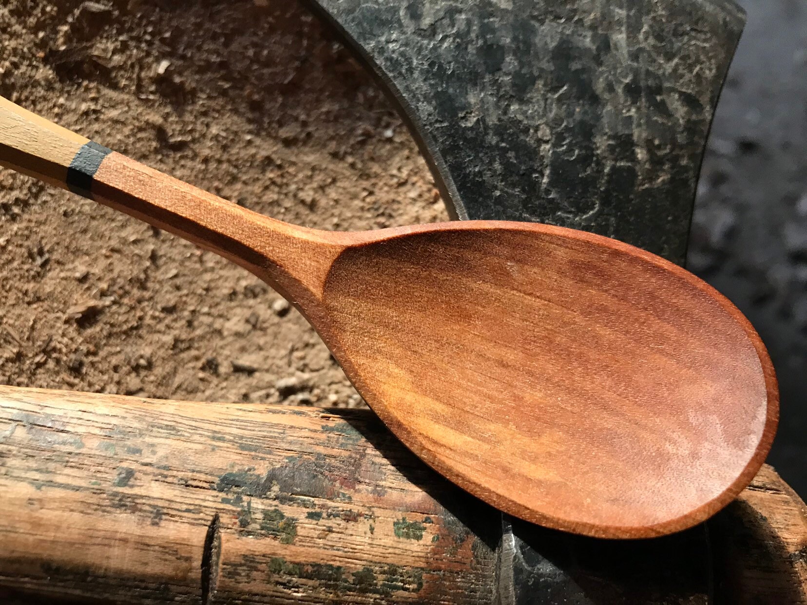 7 eating spoon, ice cream spoon, soup spoon, hand carved wooden spoon