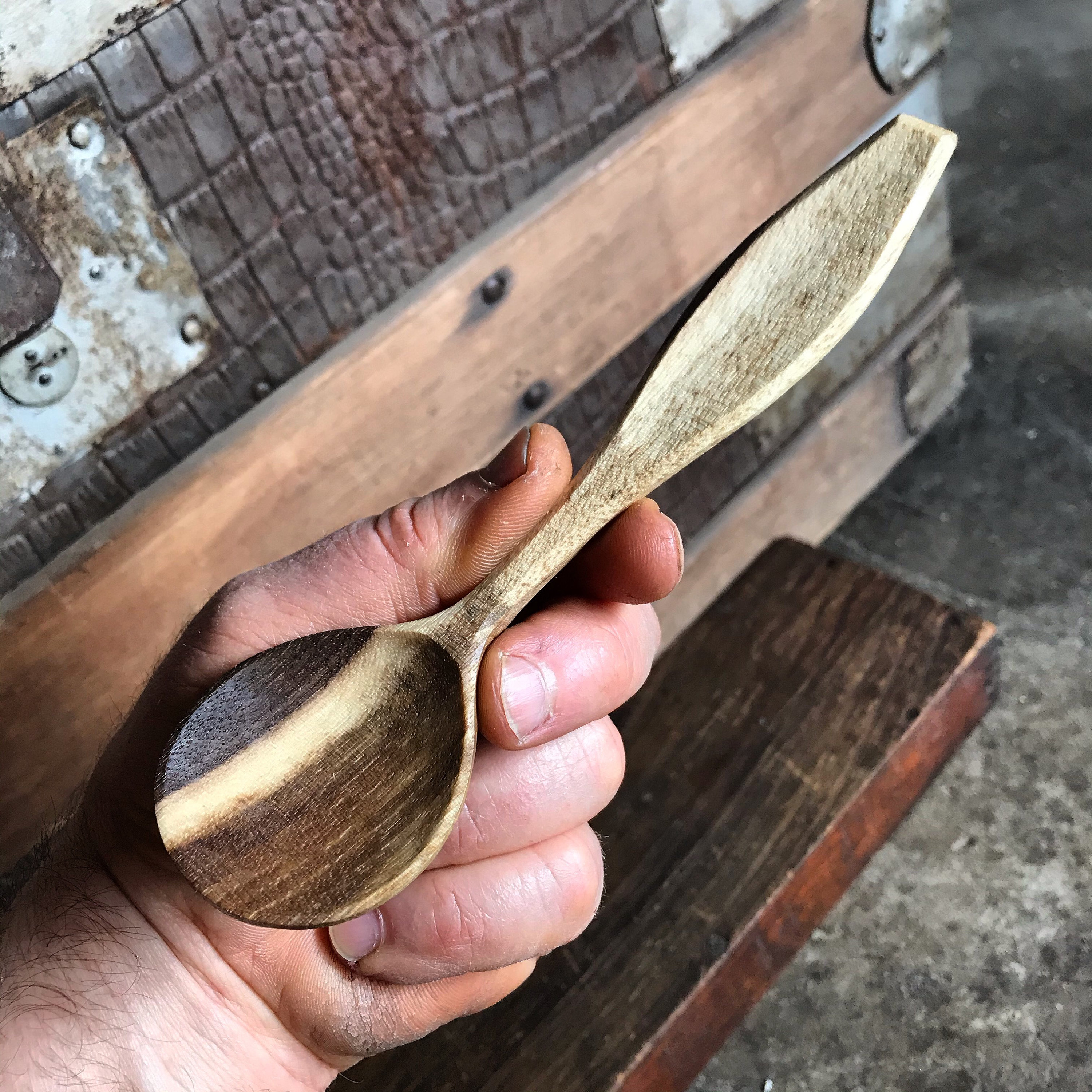 7” dinner spoon, table spoon, wooden spoon, serving spoon, hand carved ...