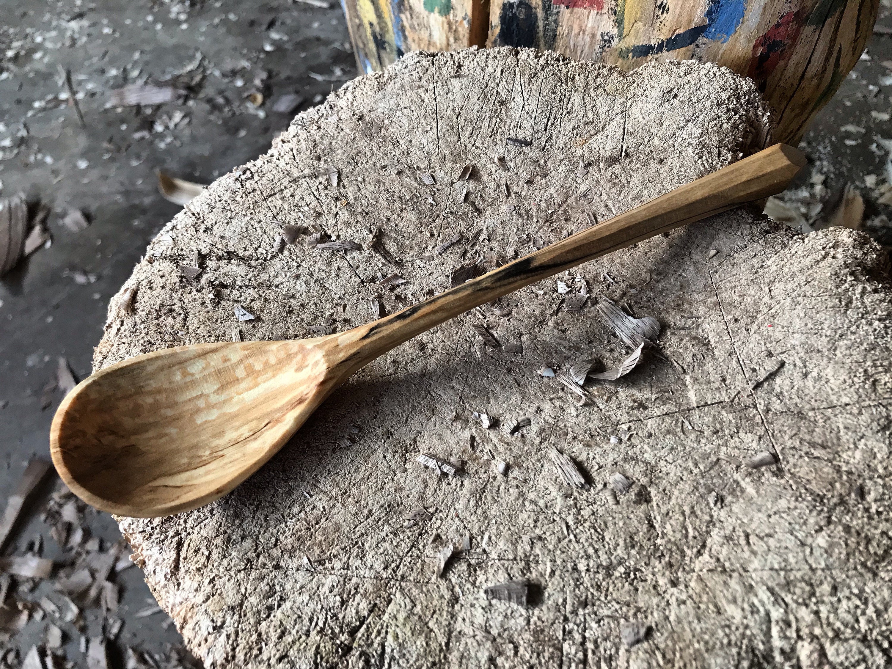 9 bushcraft spoon, wooden spoon, cooking spoon, soup spoon, all in one ...