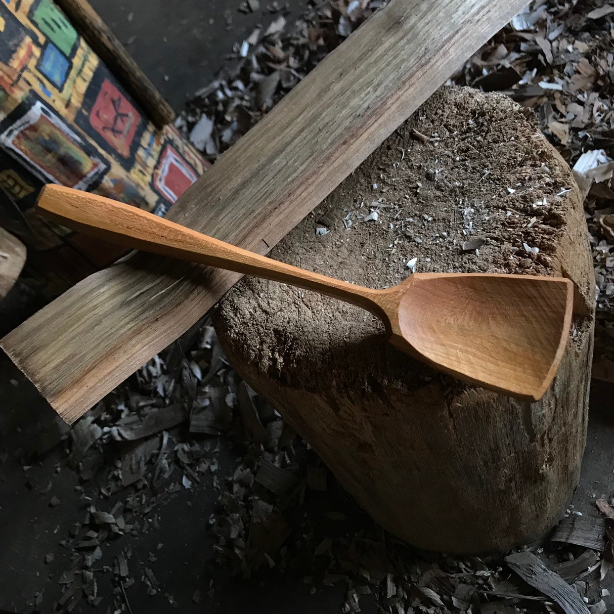 12 wok style spoon, wooden spoon, cooking spoon, serving spoon, made ...