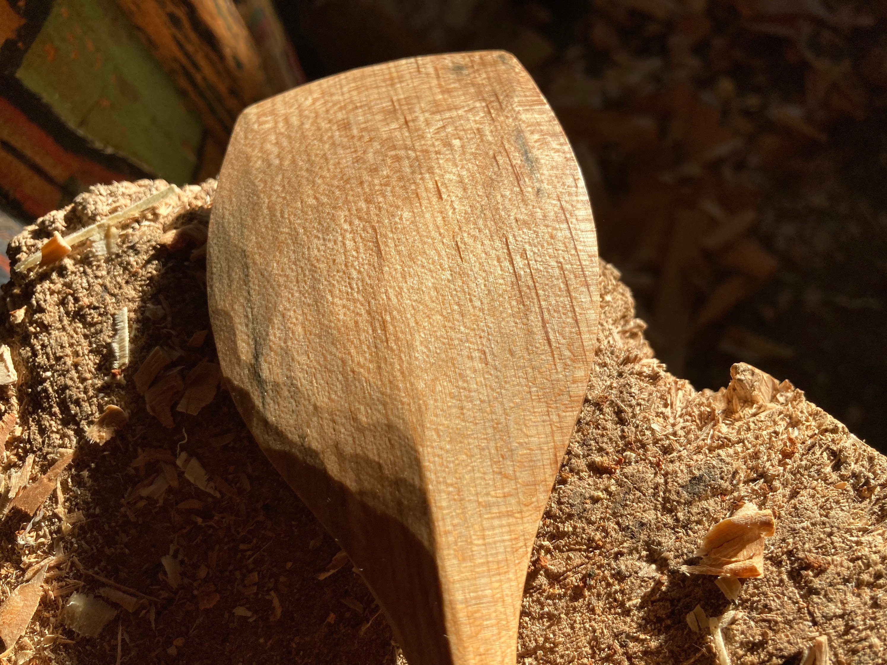 12” wooden spoon, spatula, cooking spade, serving spoon, hand carved