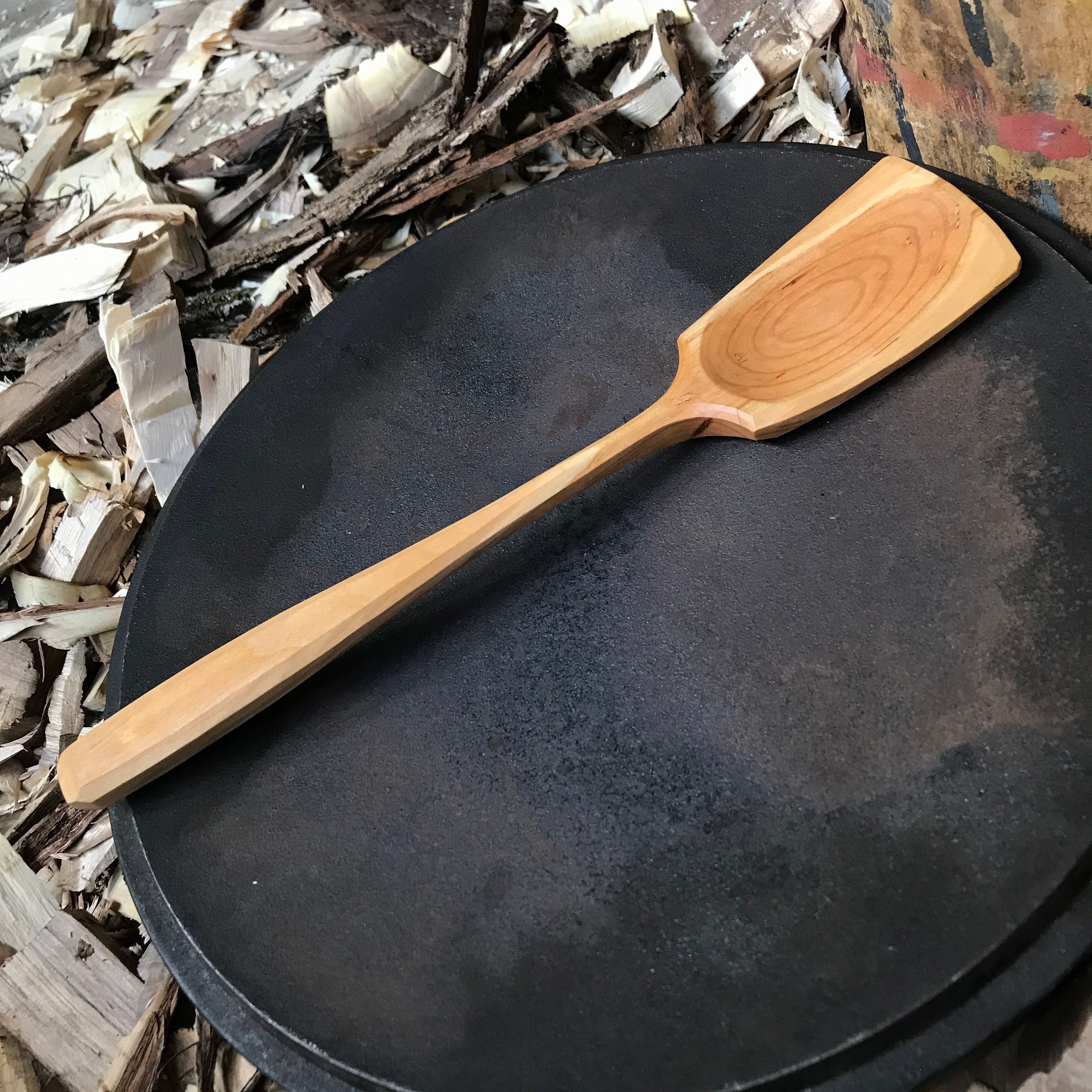 12 wok style spoon, wooden spoon, cooking spoon, serving spoon, made ...