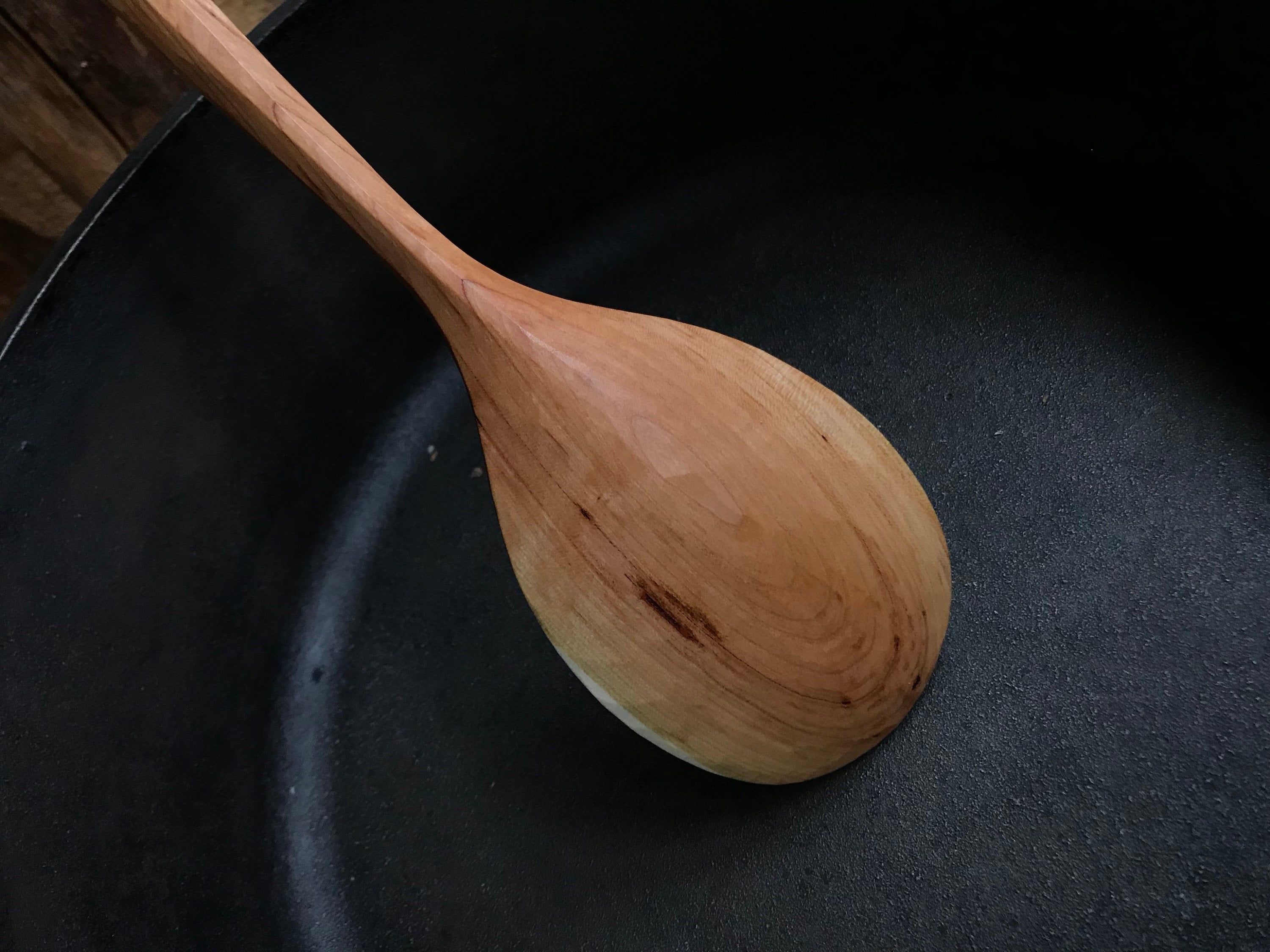 Large 14 cooking spoon, serving spoon, wooden spoon, hand carved wooden ...