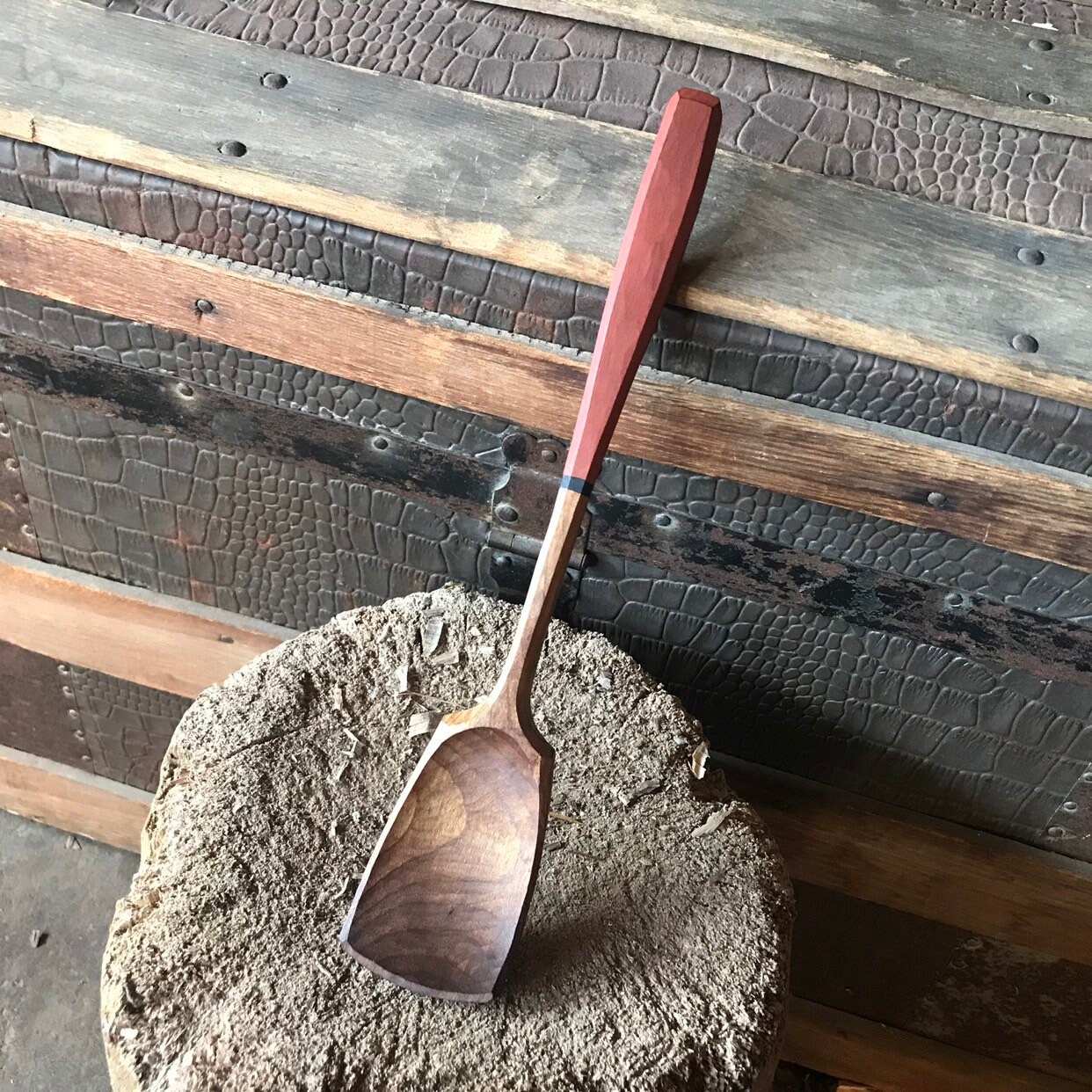 12 wok style spoon, wooden spoon, cooking spoon, serving spoon, made ...