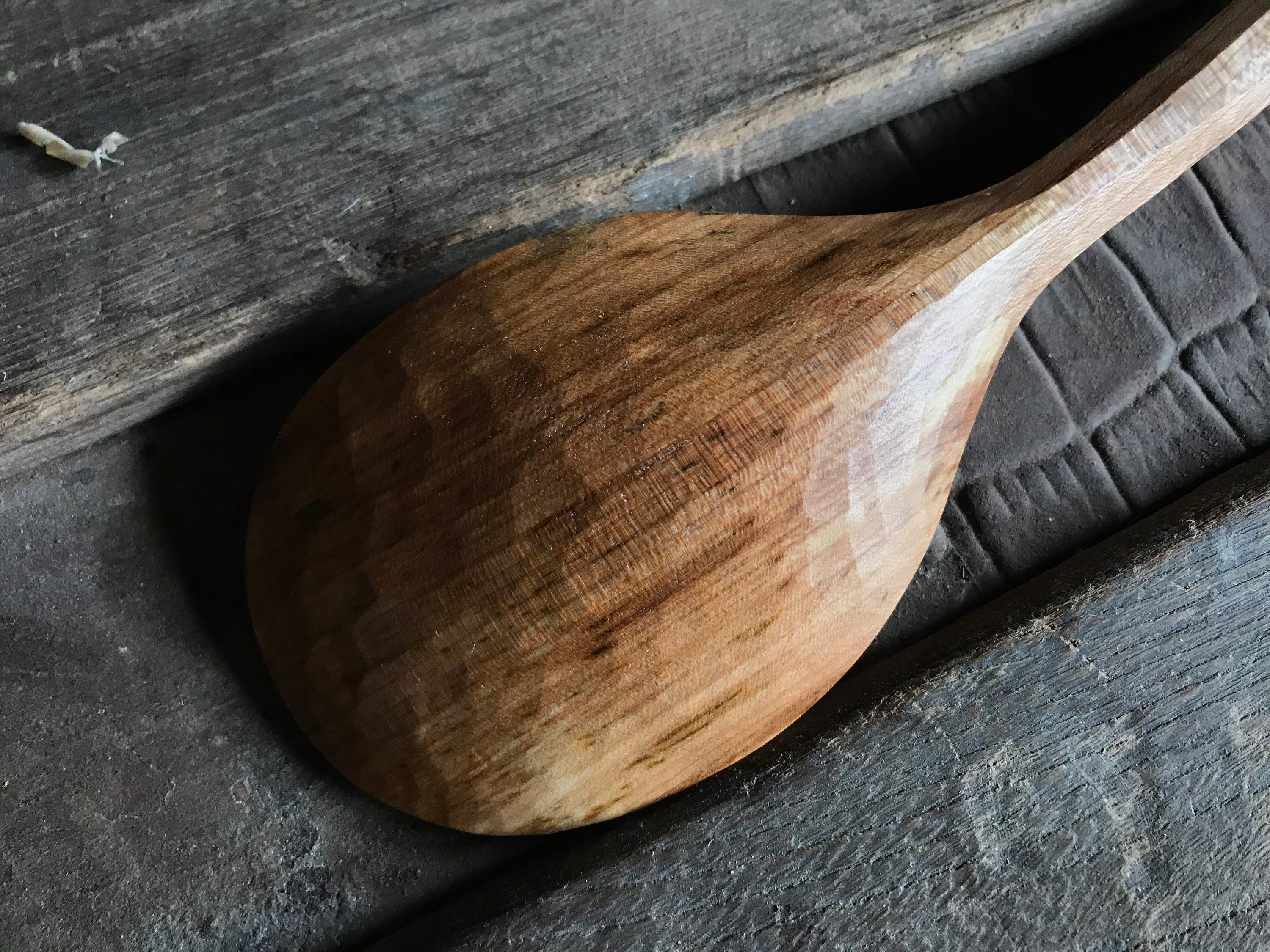 10” cooking spoon, wooden spoon, hand carved by the large apprentice 10” cooking spoon, wooden spoon, hand carved by the large apprentice