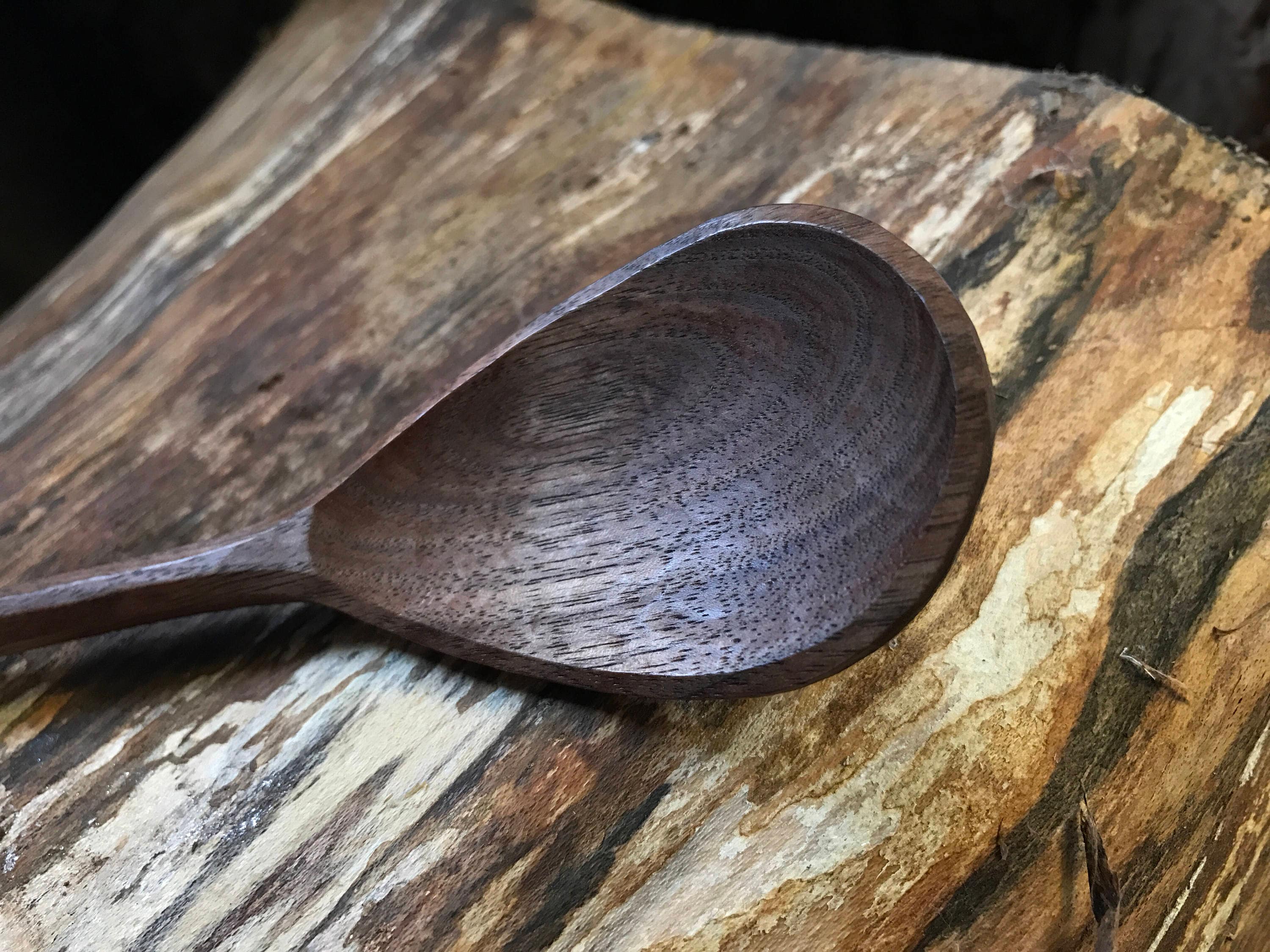 Wooden spoon, left handed spoon, bushcraft spoon, serving spoon ...